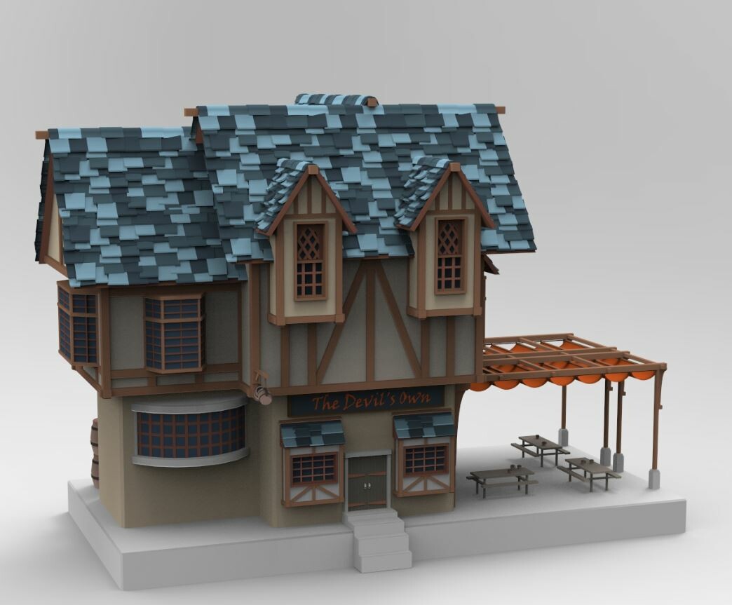 ArtStation - Low Poly Tavern the "Devil's Own"
