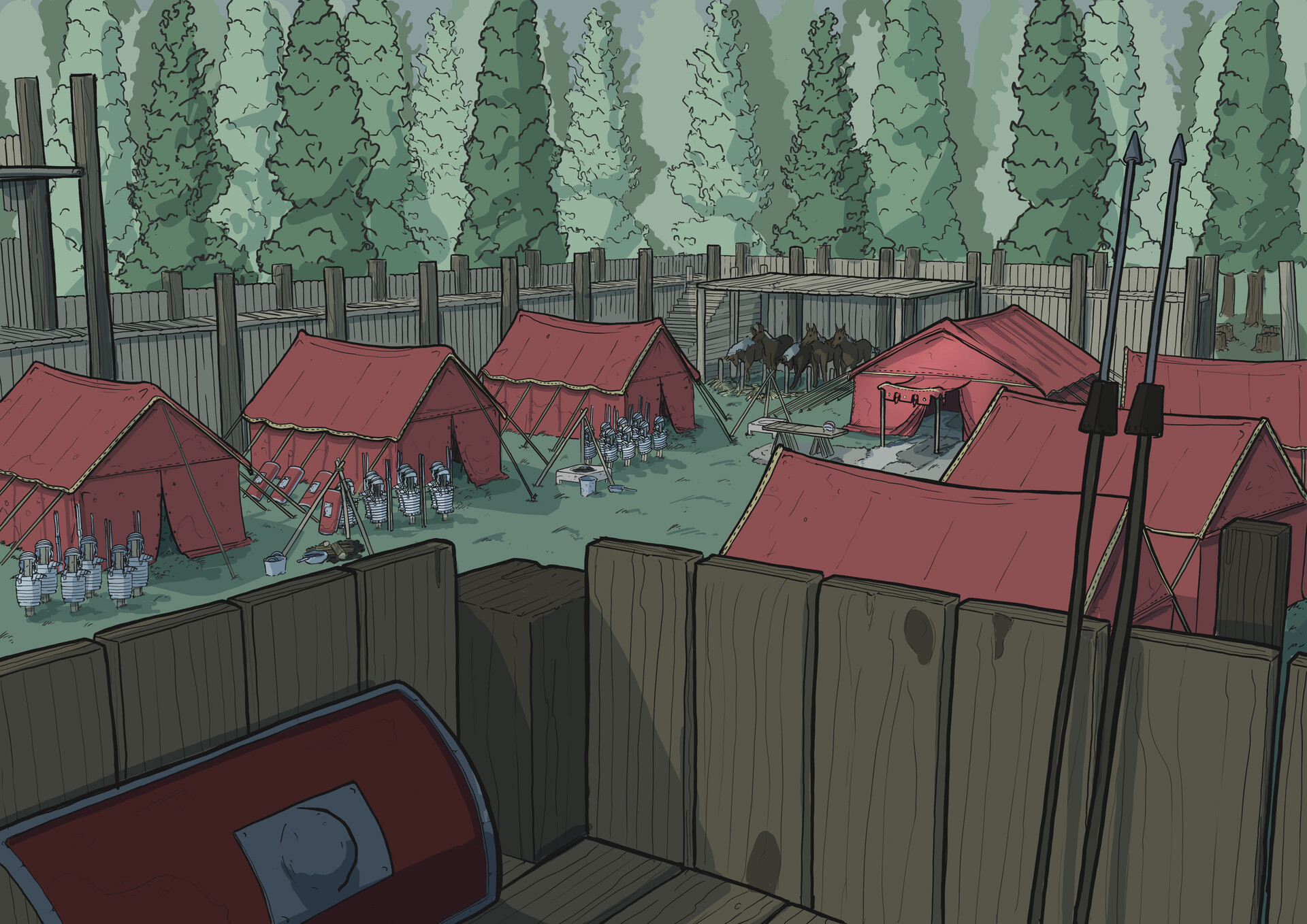 Ben Wilhelm Hansen - Roman Marching camp