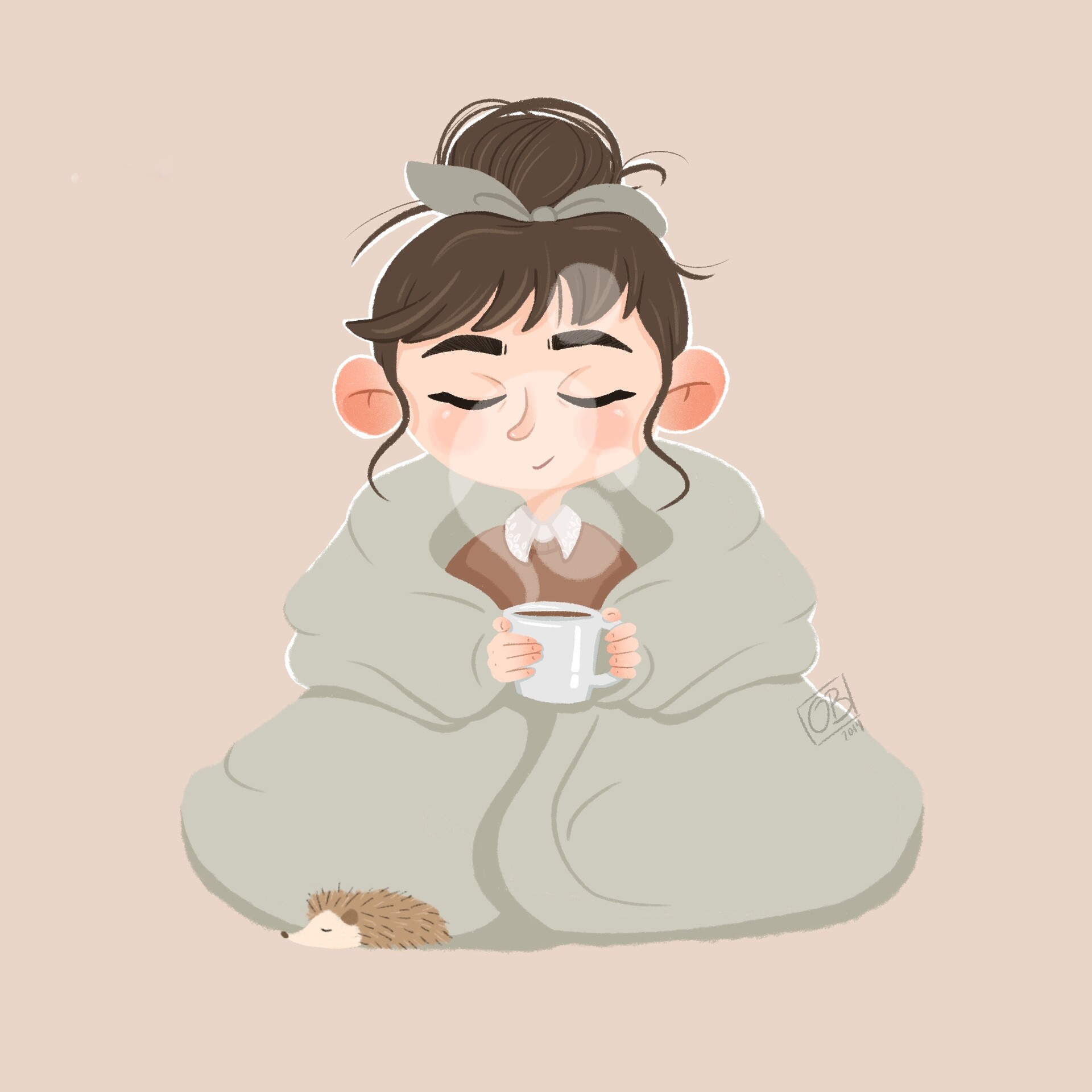ArtStation - Cozy mornings illustraton 2019