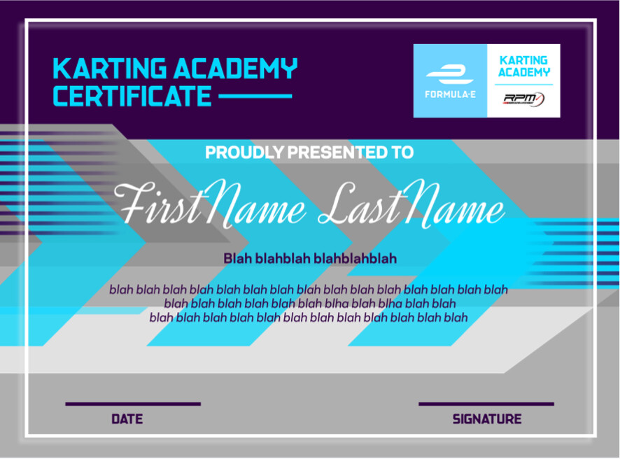 ArtStation - Formula E Karting Academy Certificate Mock Up
