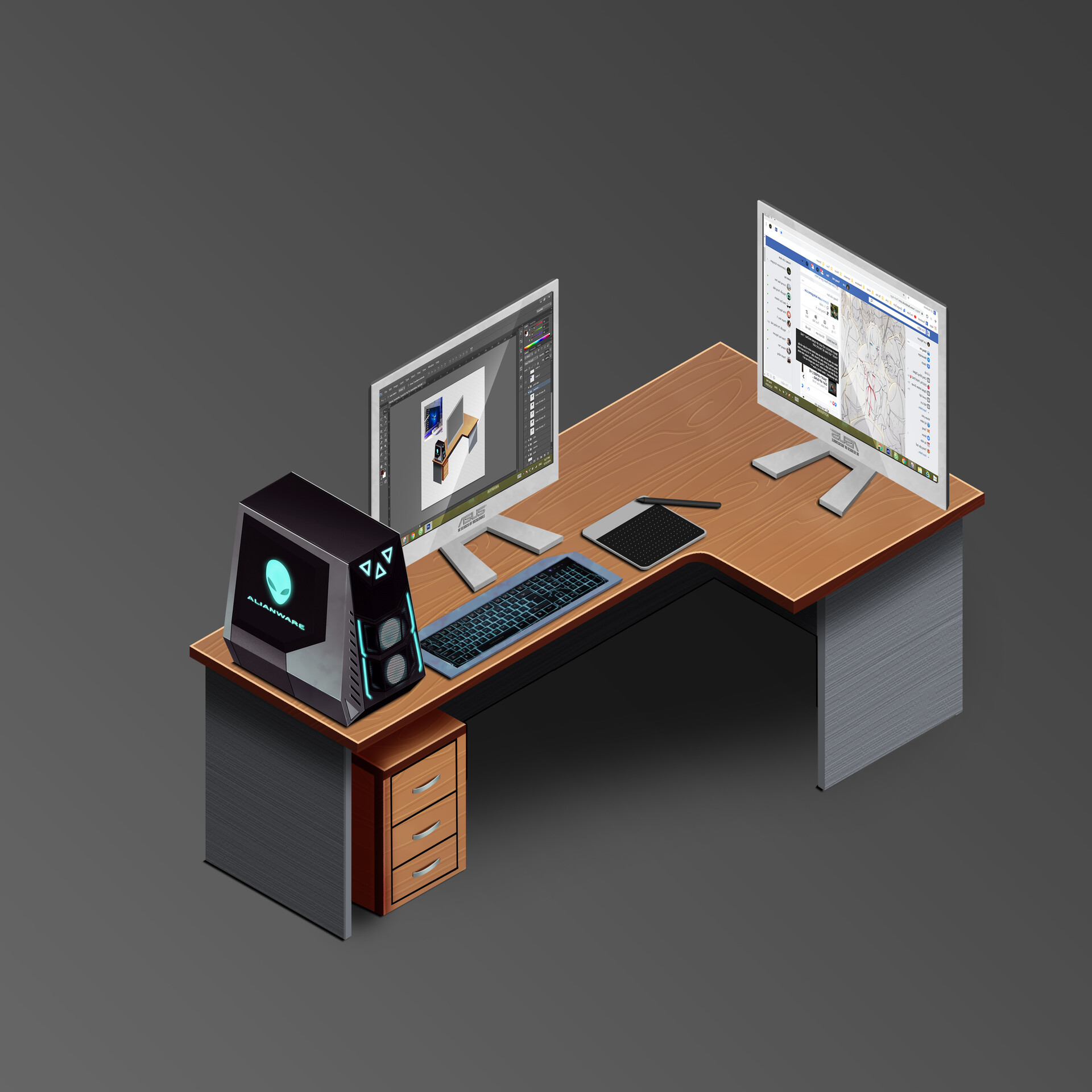 ArtStation - My PC - Isometric practice