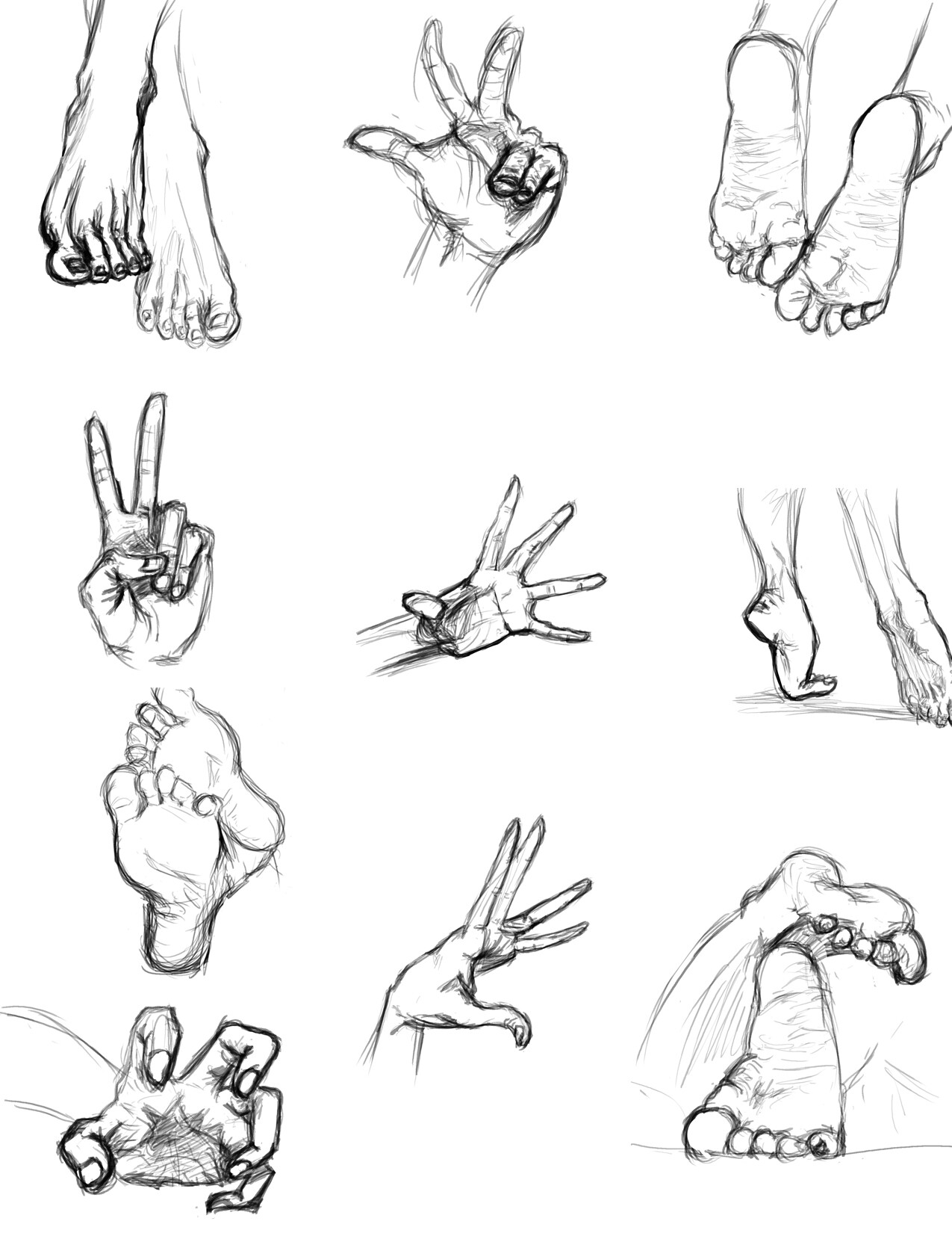 how to draw fox feet