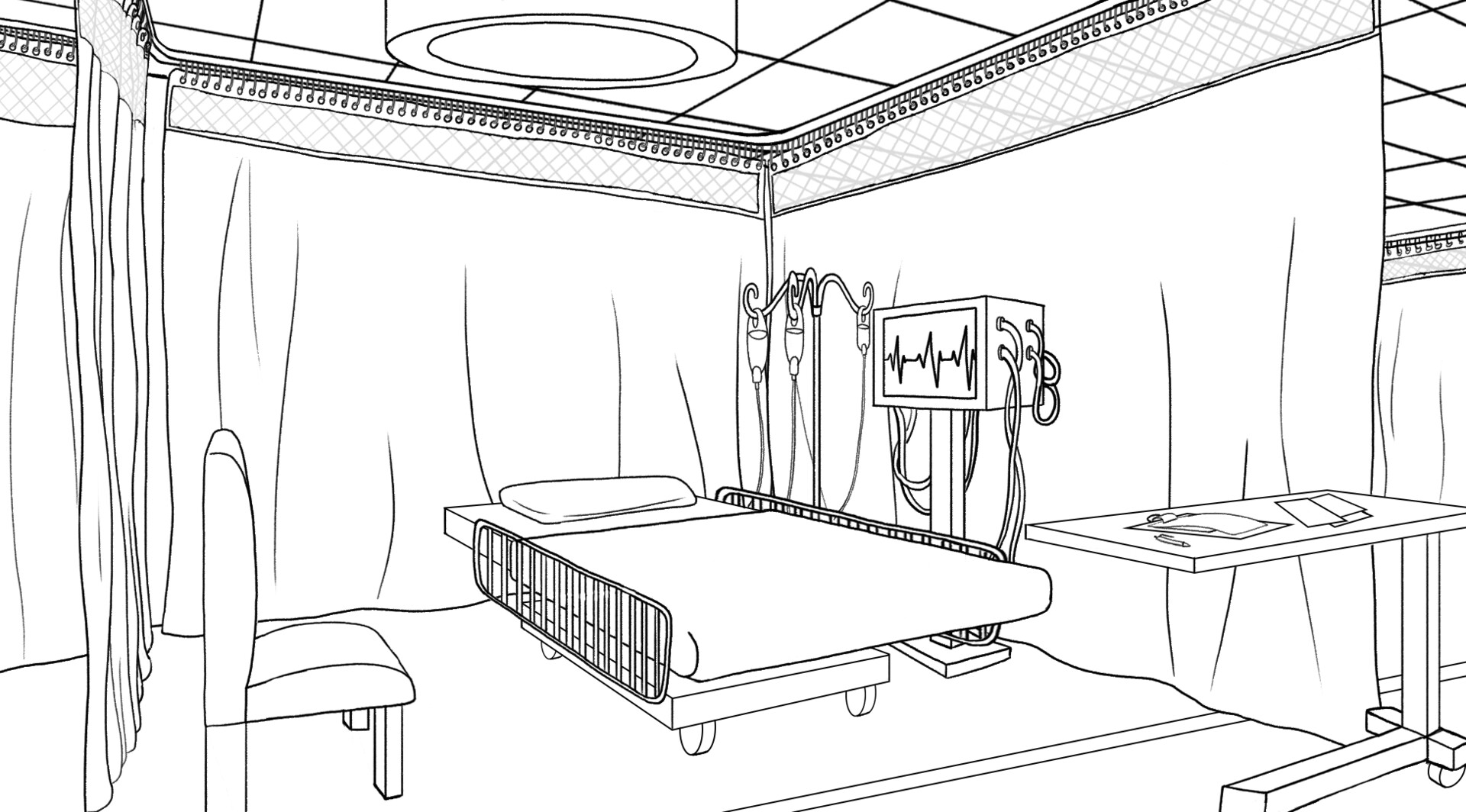 how to draw an emergency room