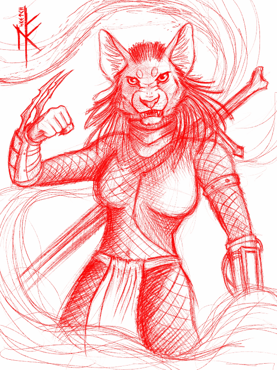 how to draw anthro cat