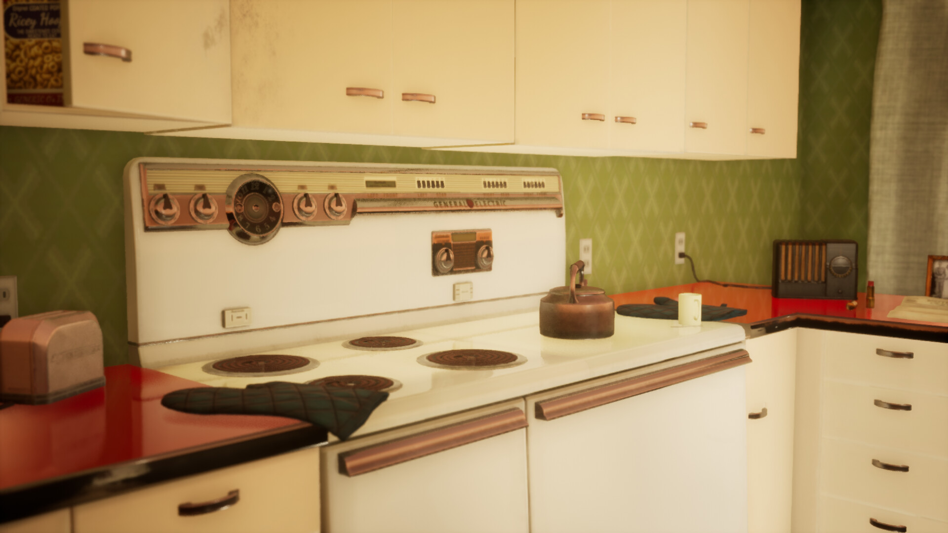 ArtStation - 1940-50s Inspired Kitchen