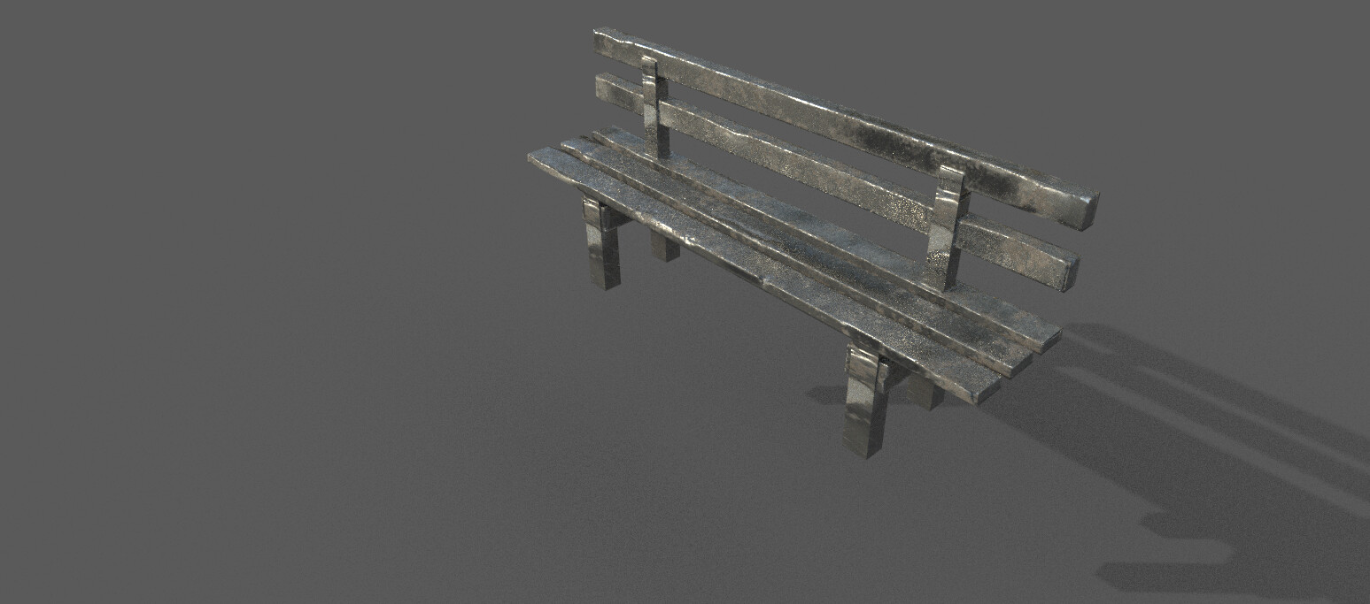 ArtStation - 3d modelling (rusted steel bench)