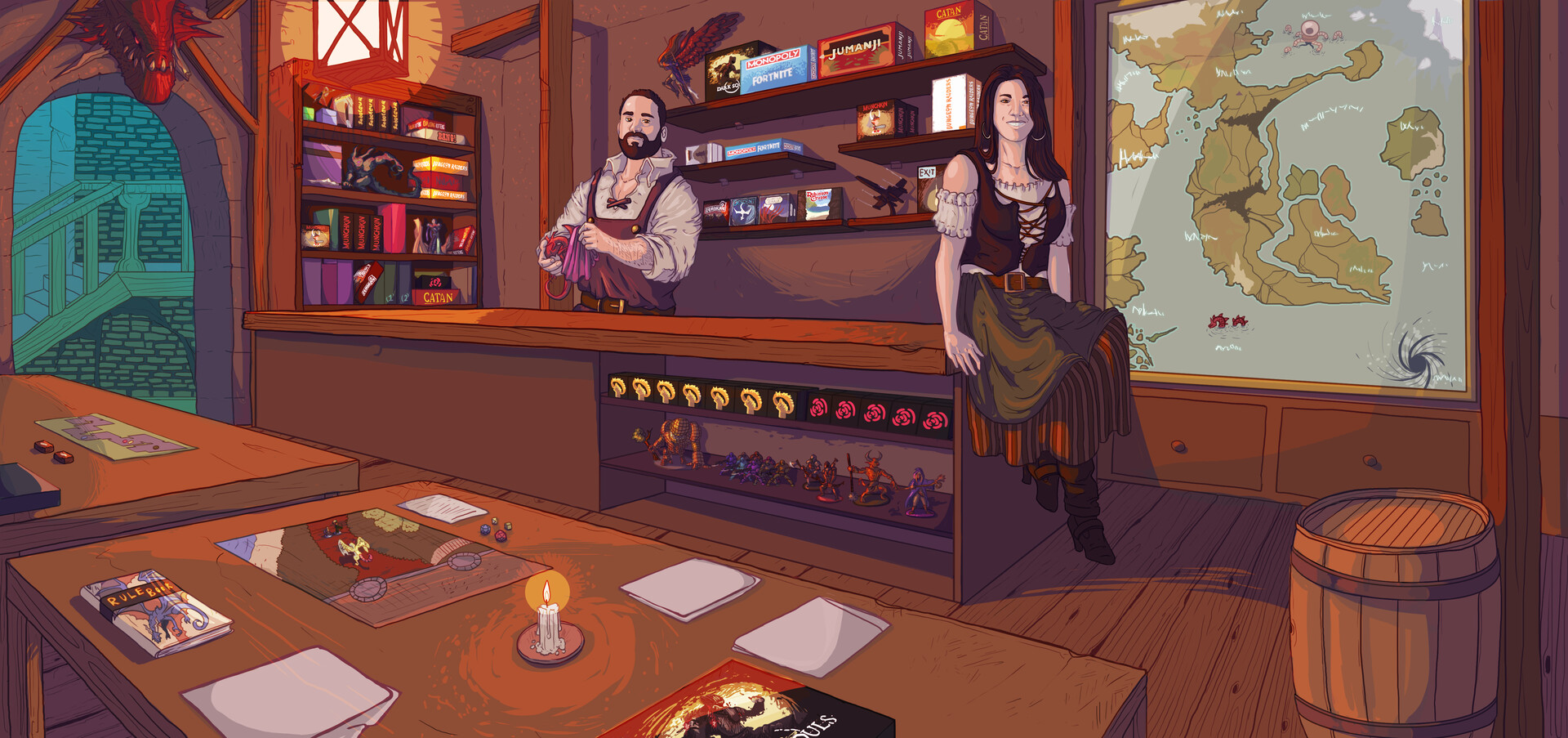Gaming Tavern by Santiago Rosas : r/ImaginaryTaverns