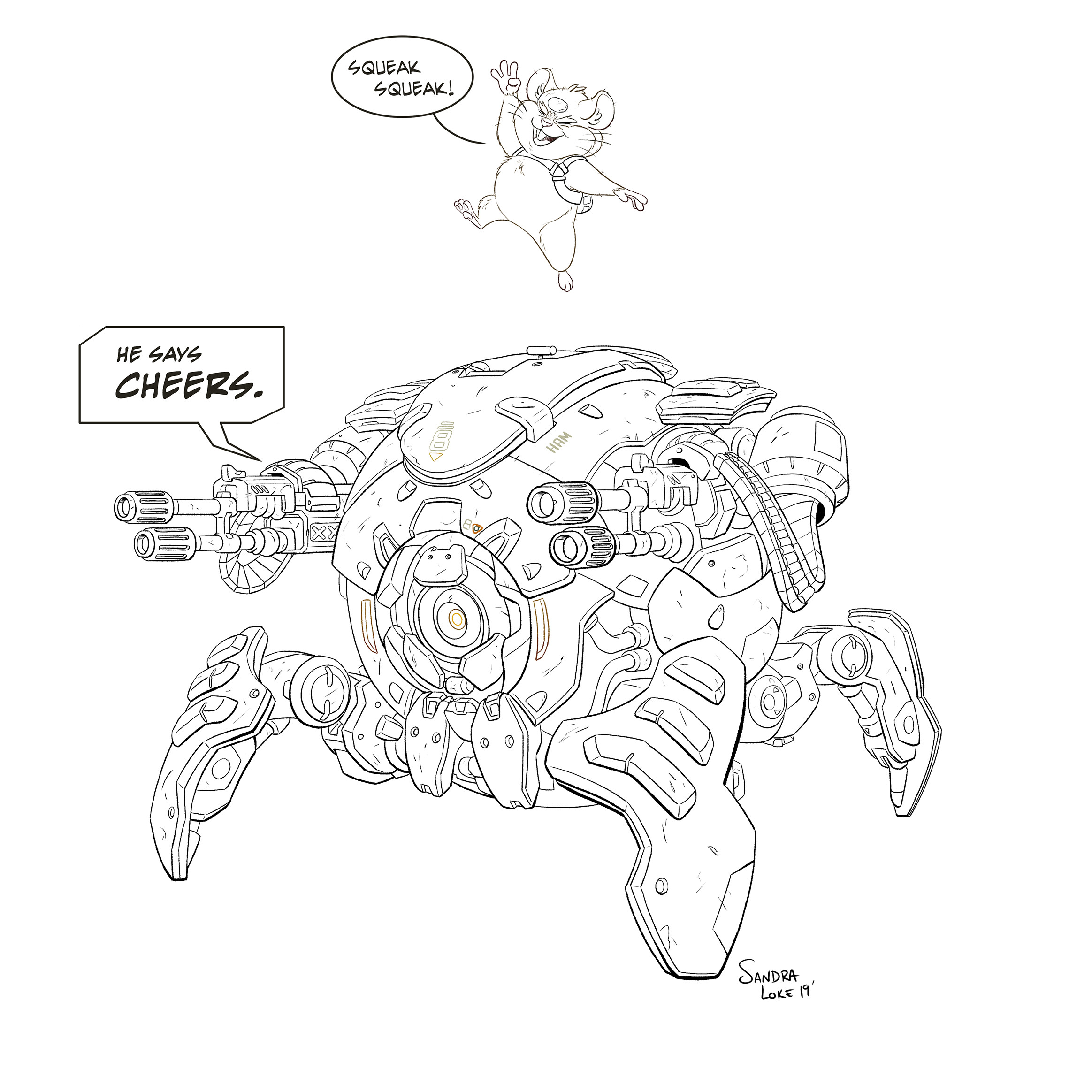 how to draw overwatch wrecking ball