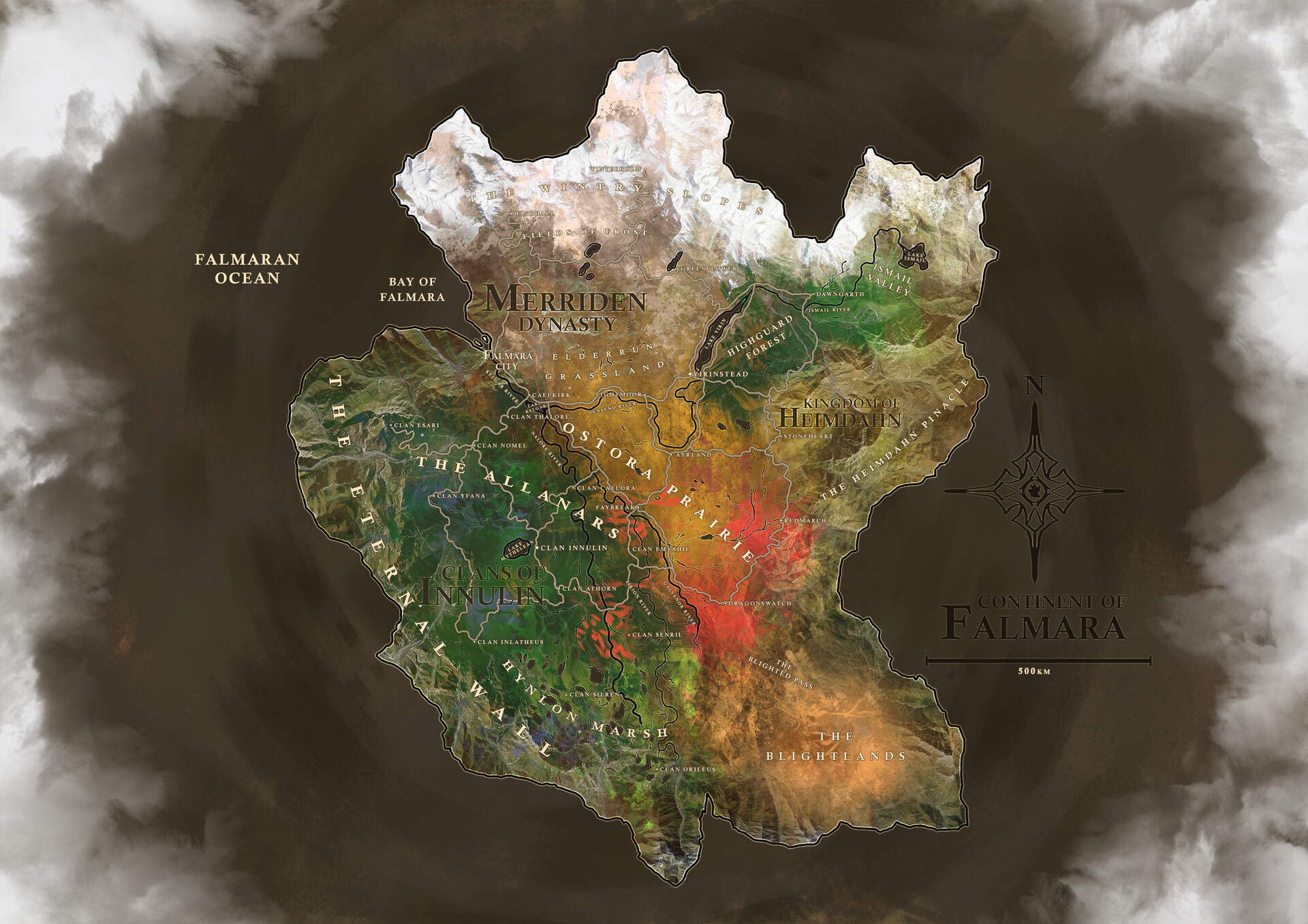 ArtStation - The World of Falmara - Map of Falmara