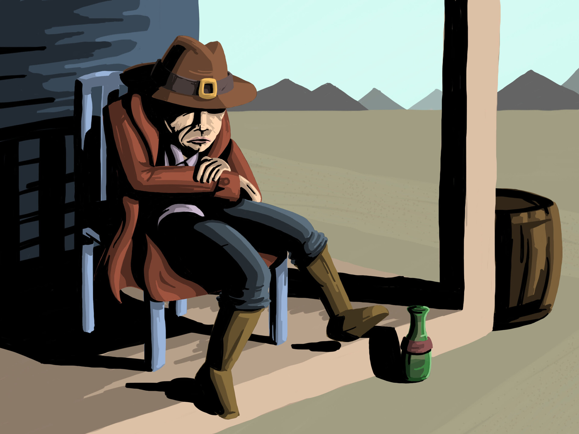 ArtStation - Resting Cowboy