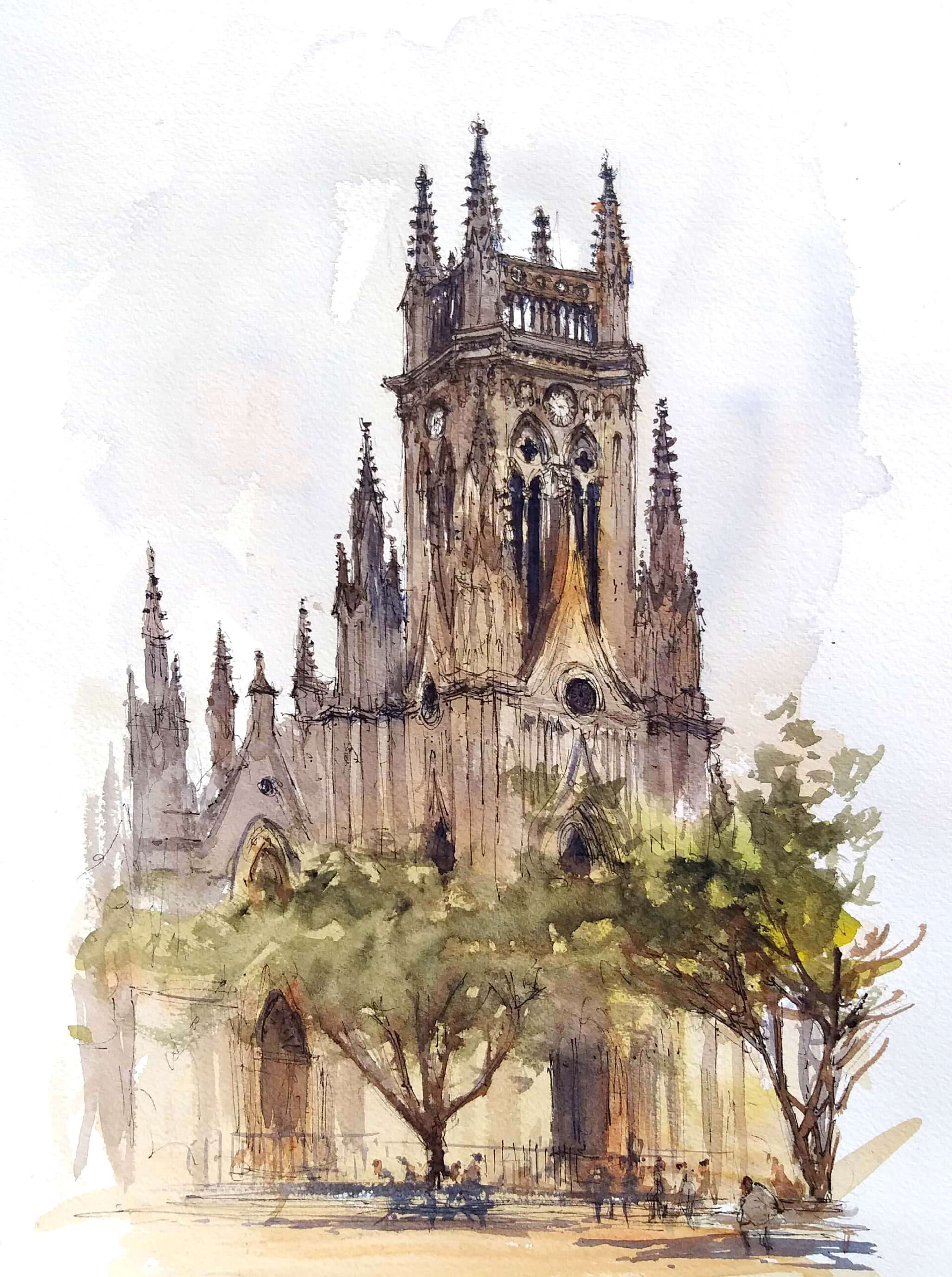 gothic architecture drawing