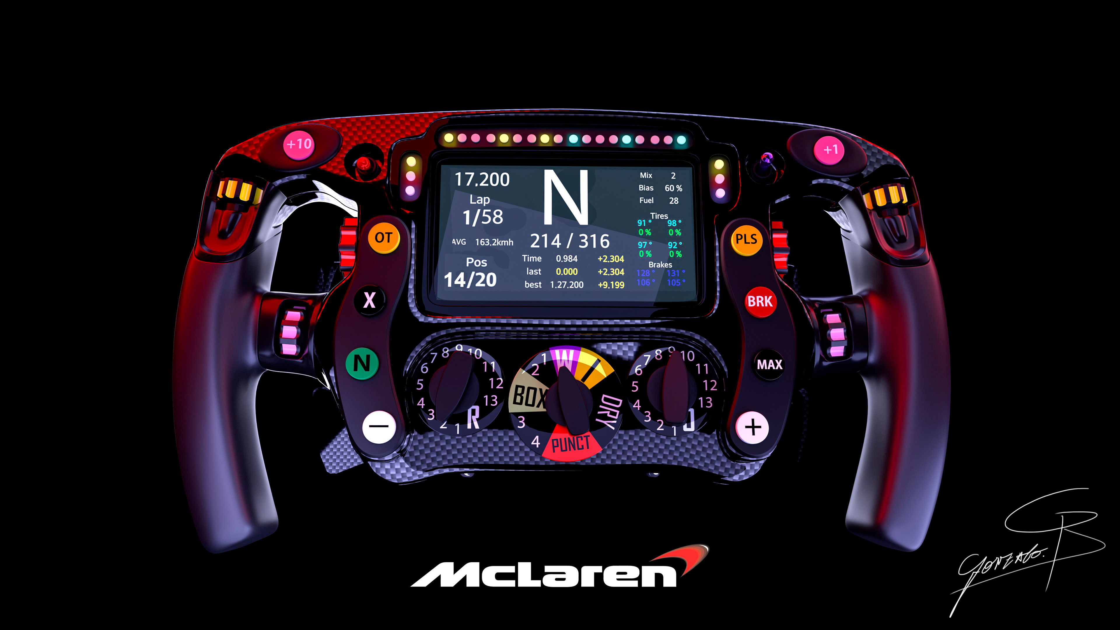 Gonzalo Blanco 3D Artist - Mclaren - F1 STeering Wheel 2018