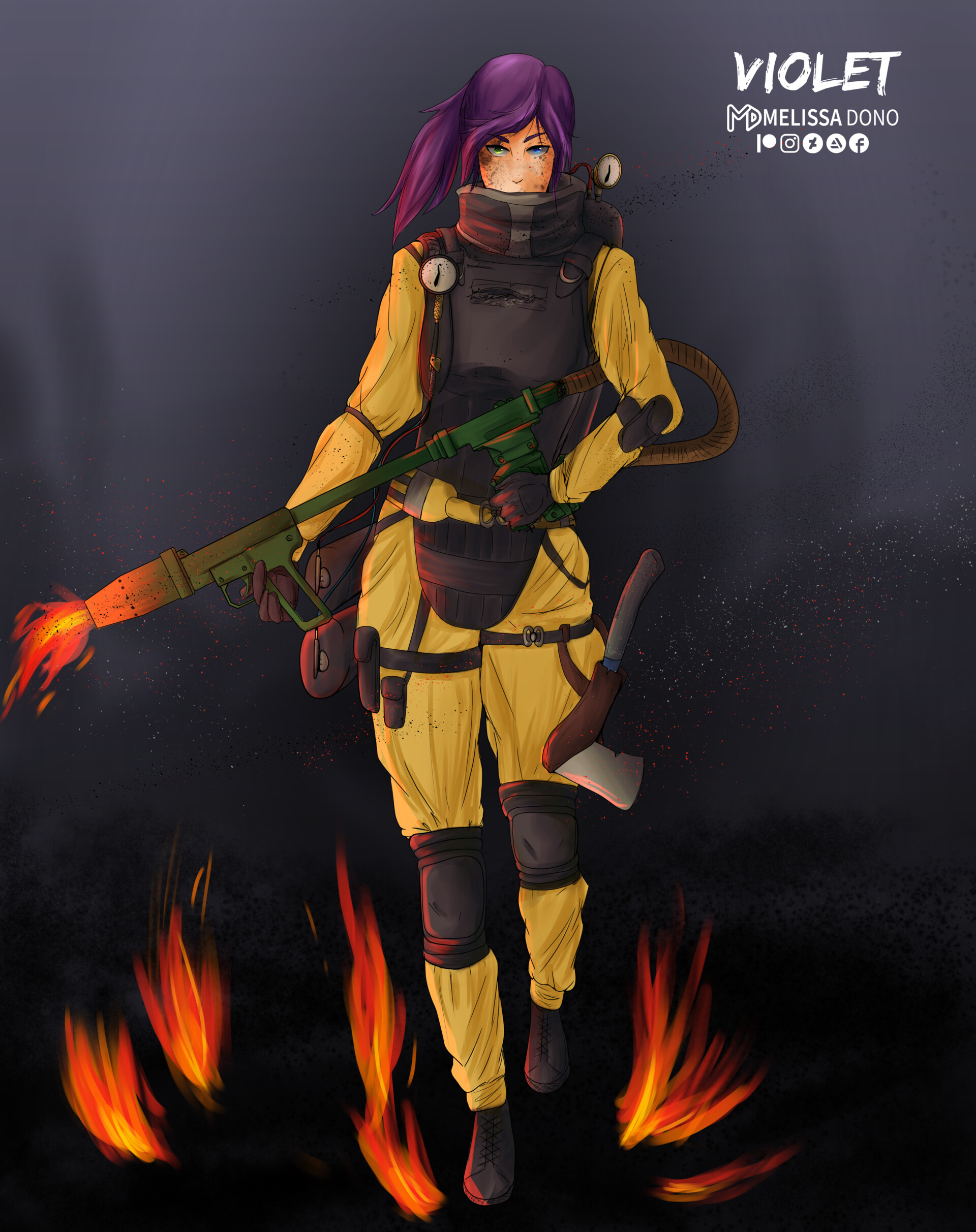 ArtStation - Violet - Fire version (RWBY OC)