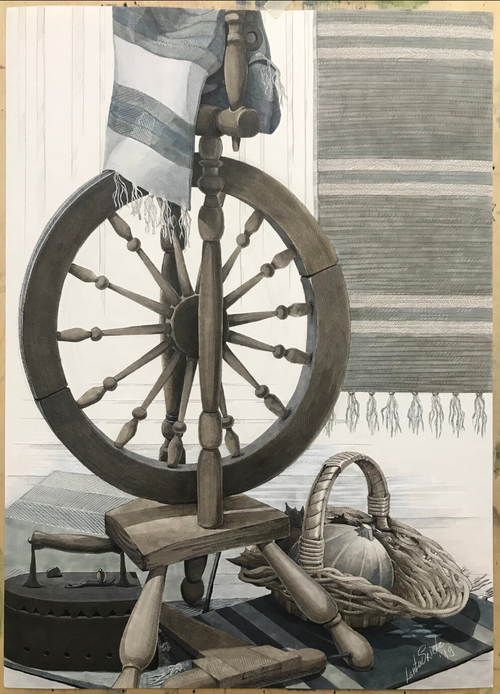 ArtStation - Still life "Old spinning wheel"