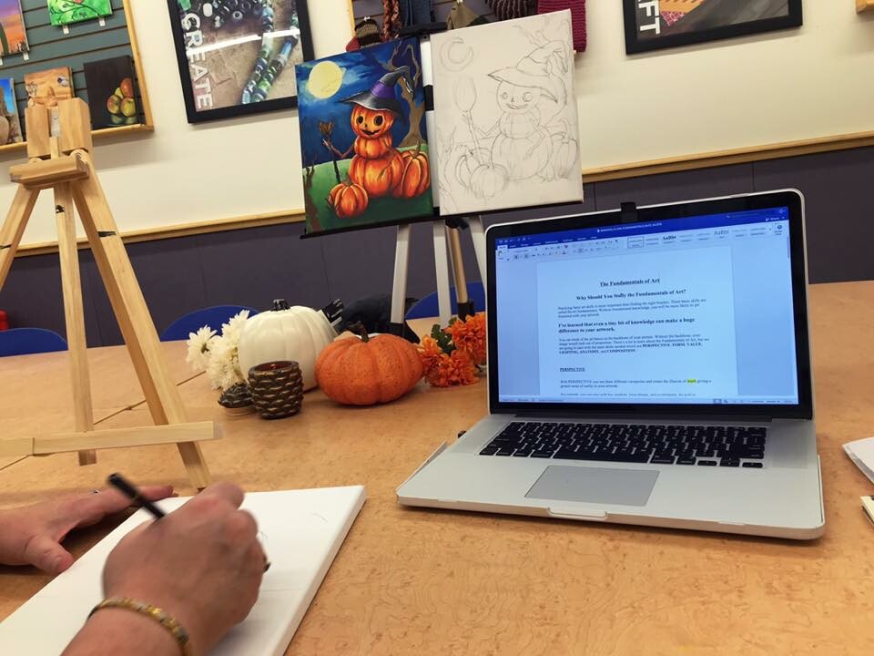 Aileen Ruiz - Pumpkin Acrylic painting - October class