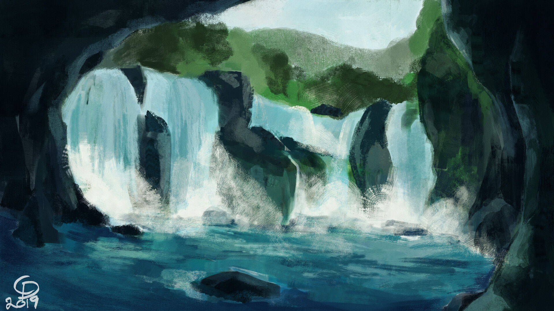 ArtStation - Waterfall cove