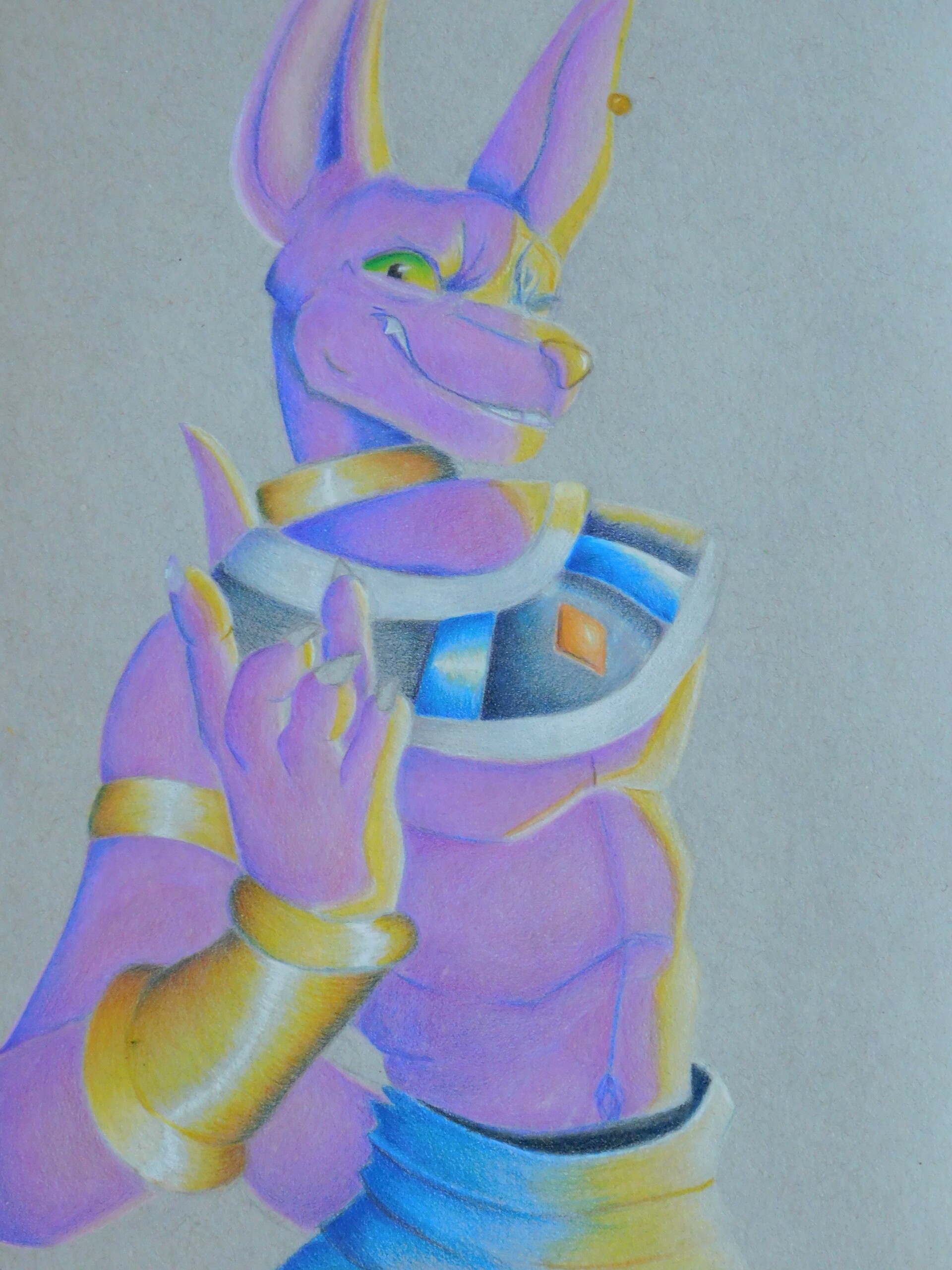 ArtStation - Lord Beerus in Colored pencil
