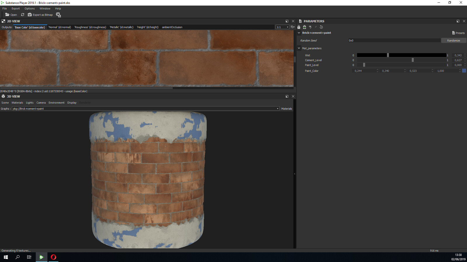 Dario Dominguez - Substance Designer - Customizable and tileable bricks ...