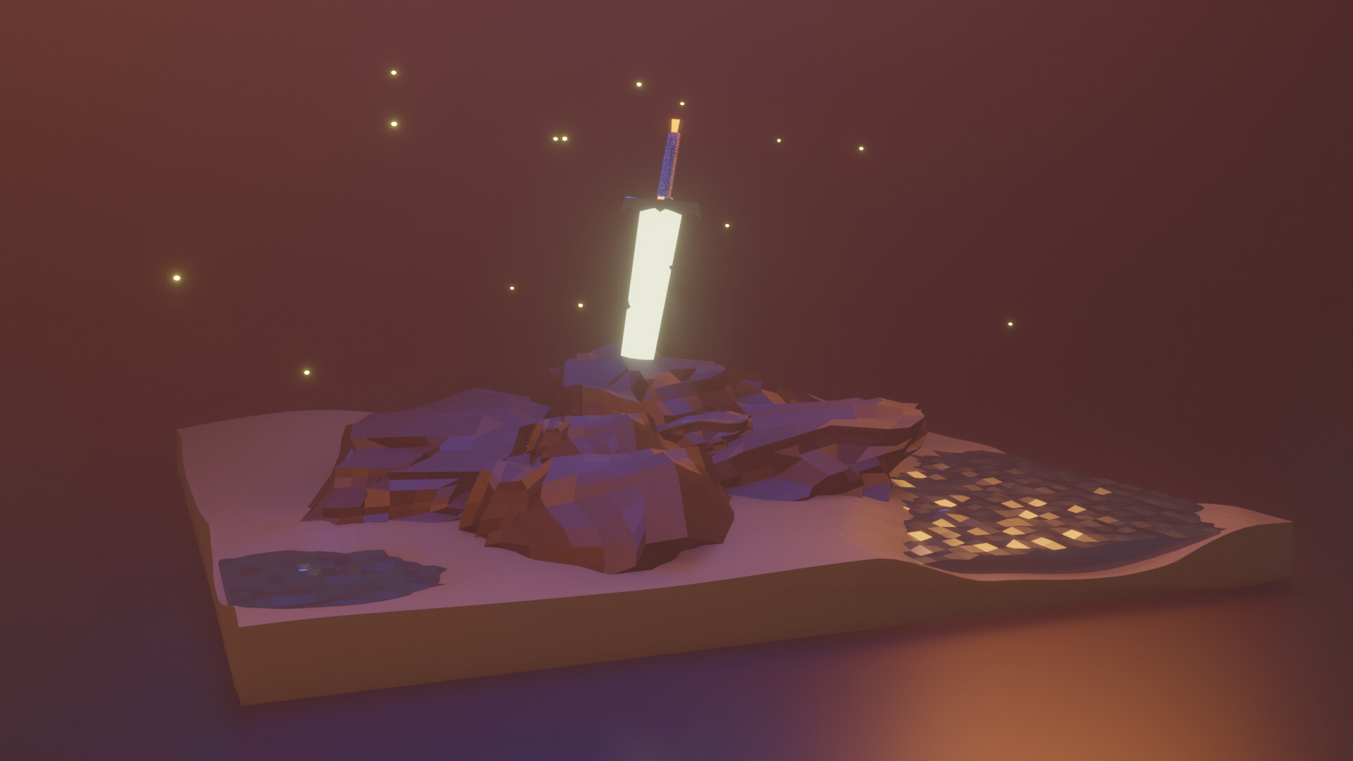 ArtStation - low-poly neon sword