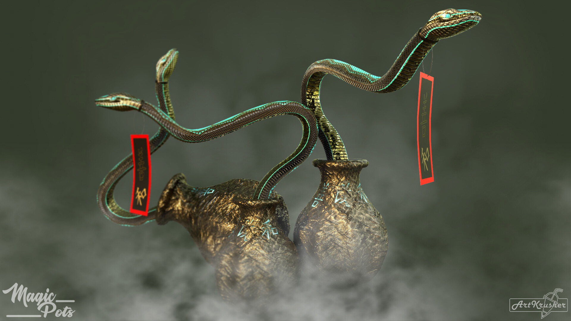 ArtStation - Magic pots and Frost monsters