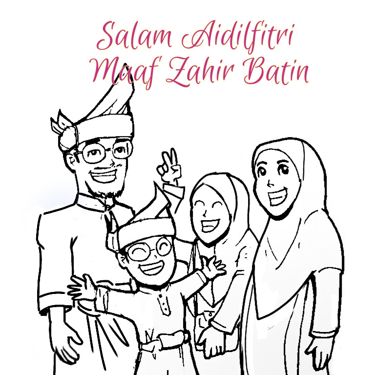 selamat hari raya coloring pages
