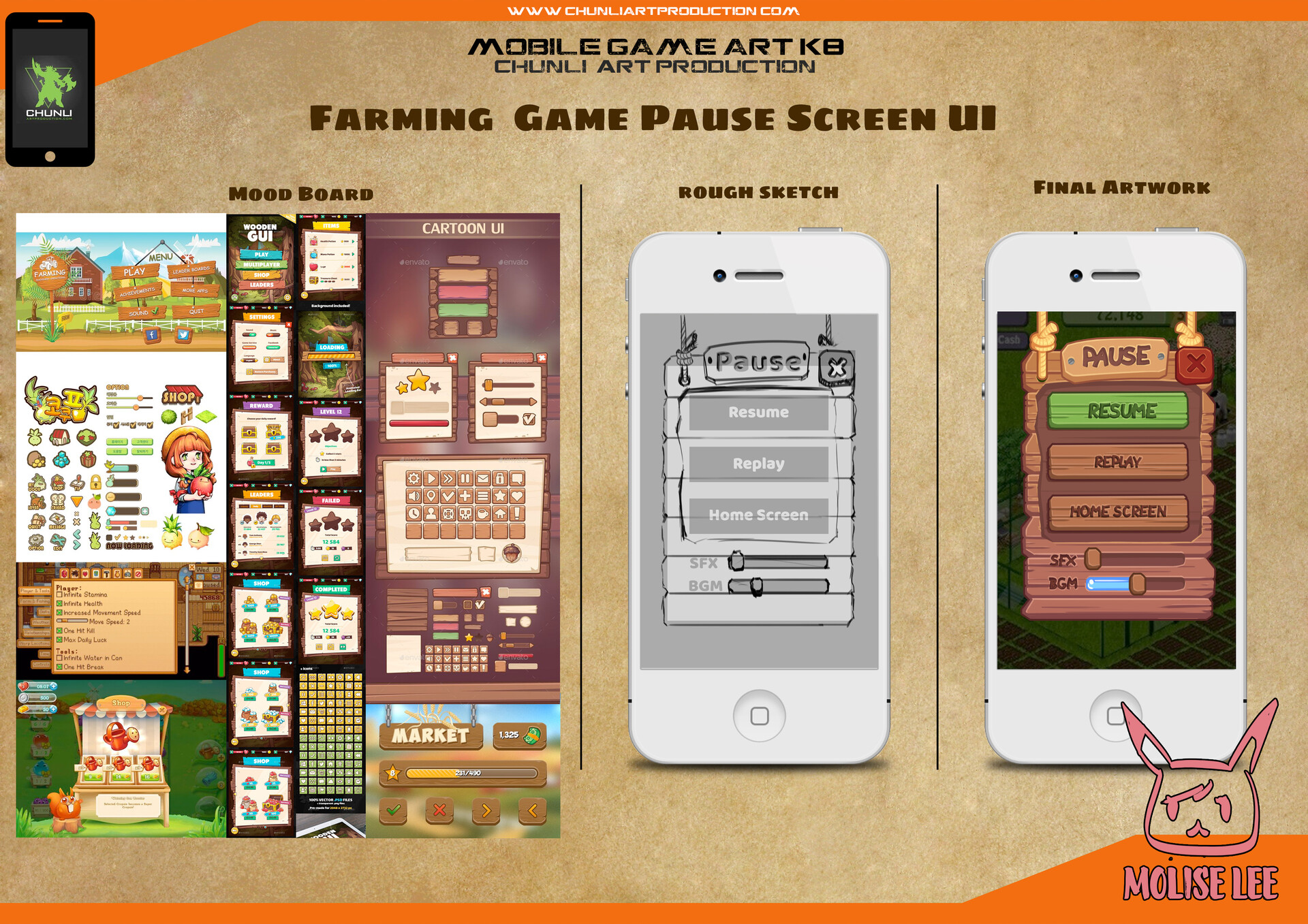 Molise Lee - game pause screen UI