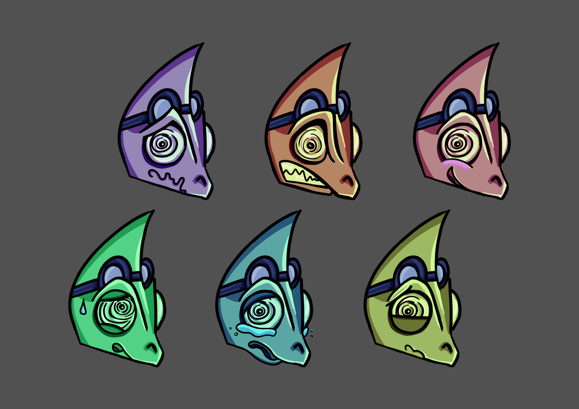 ArtStation - Dr. Chameleostein OC - Expression Sheet