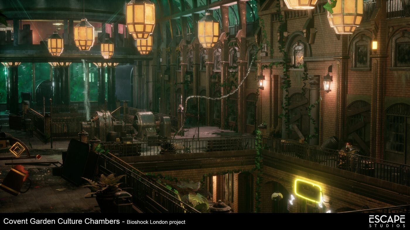 ArtStation - Covent Garden Culture Chamber - A Bioshock London Fan Project