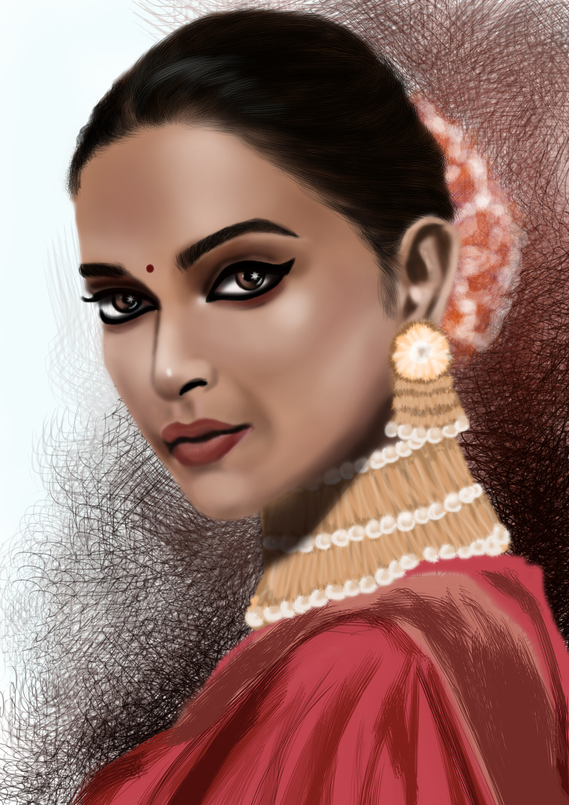 ArtStation - Deepika Padukone digital potrait