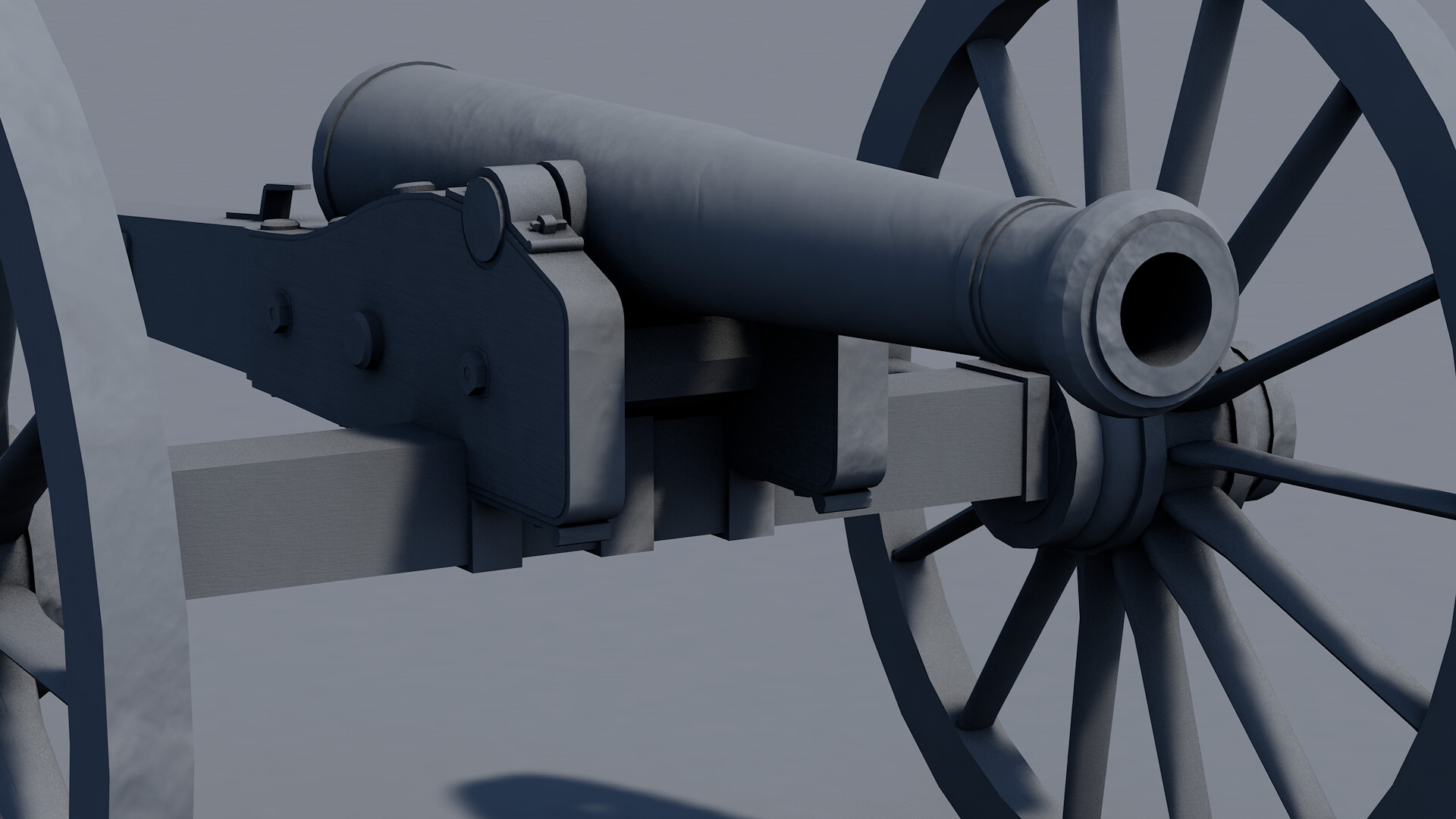 ArtStation - M1841 Cannon WIP Clay Render