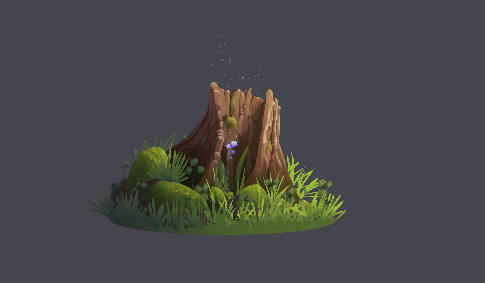 ArtStation - 2D Asset Tree stump 2