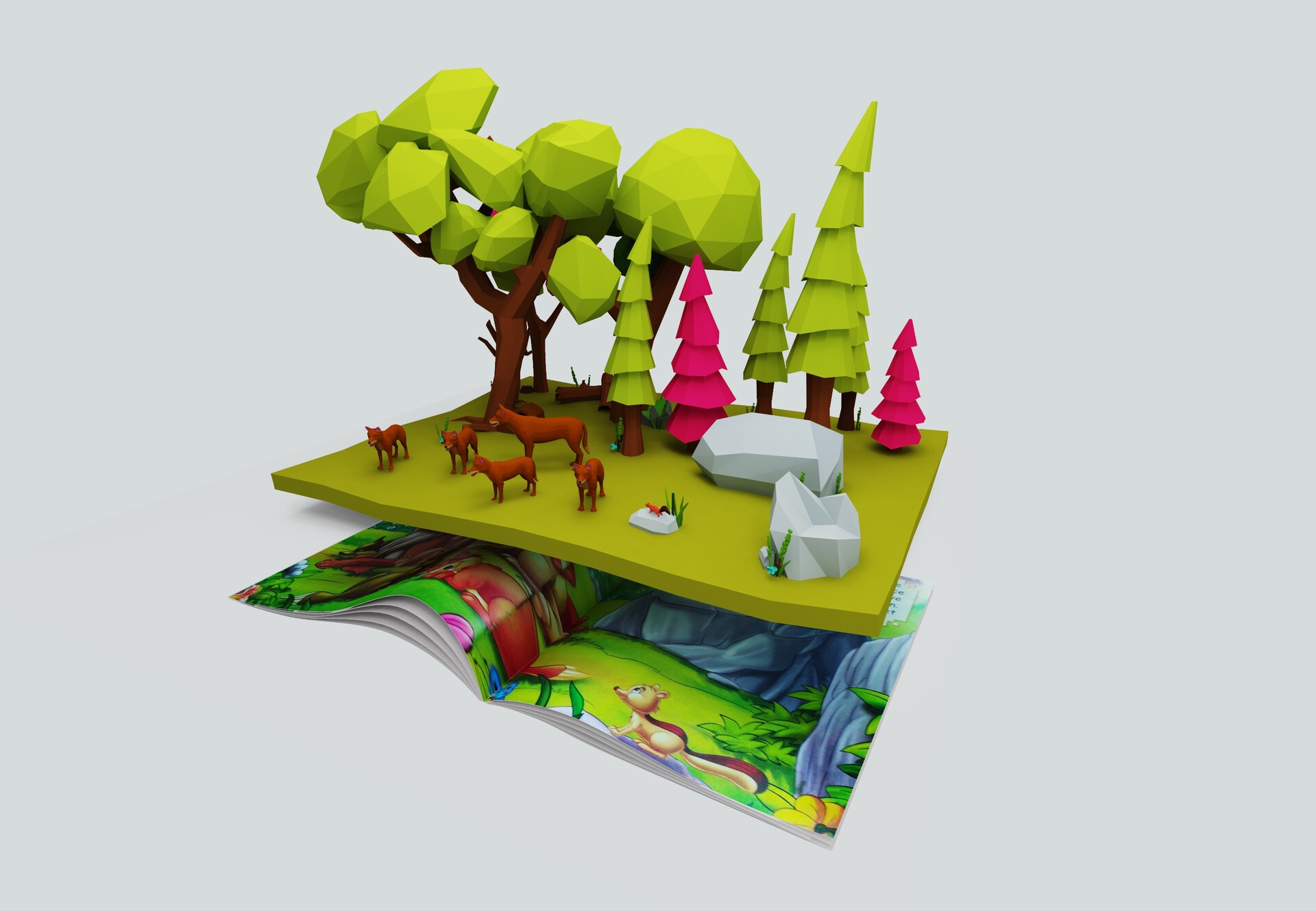 ArtStation - Stylized Low Poly Environment For AR Application