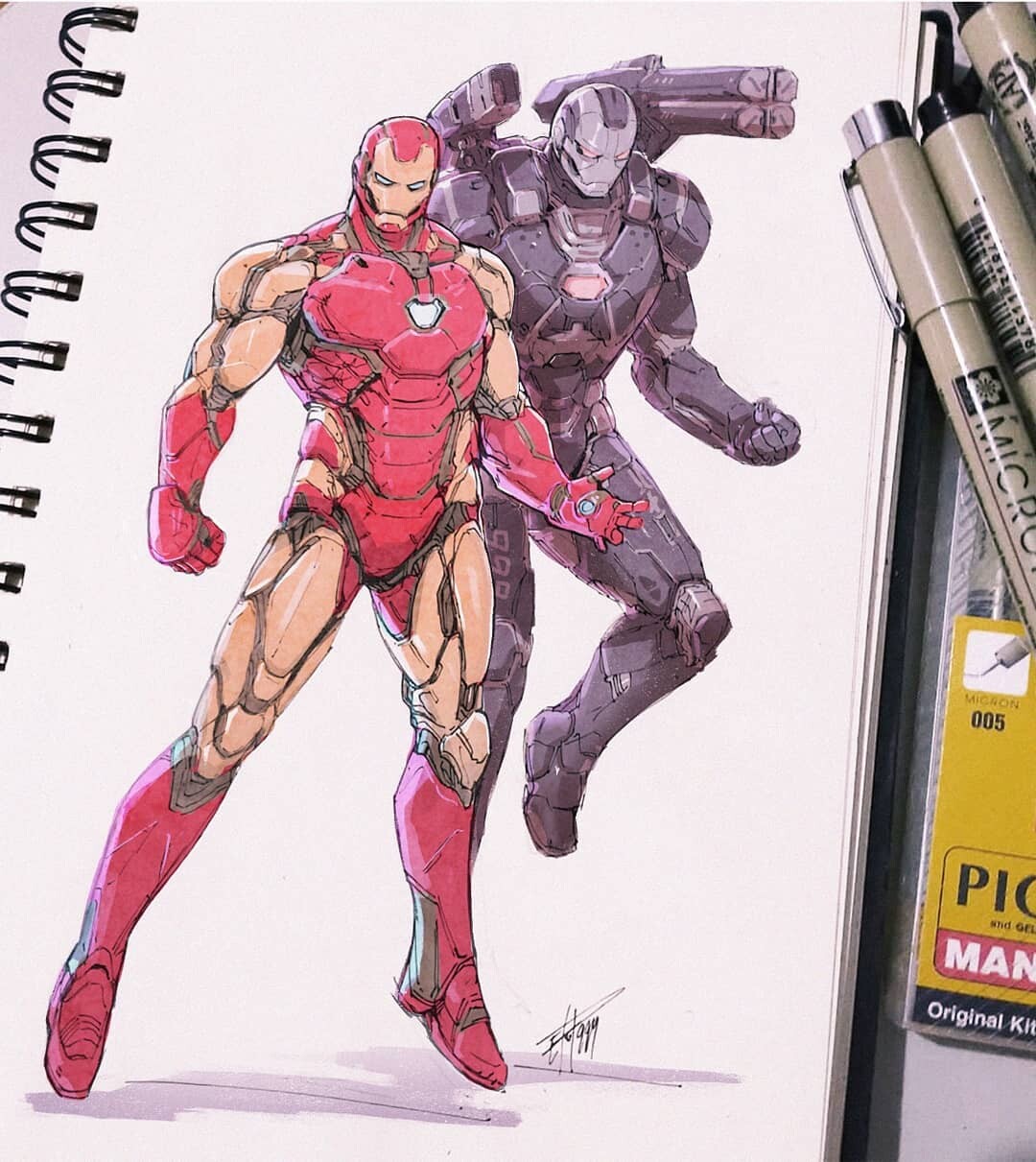 how to draw iron man and war machine