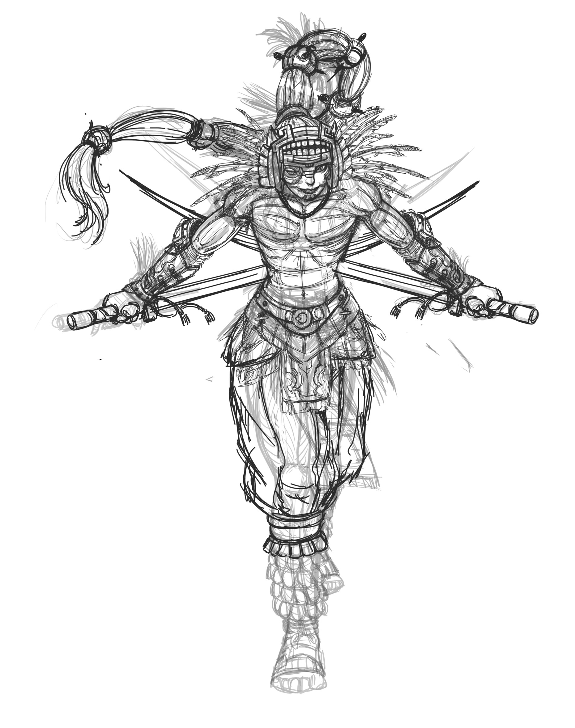 ancient warrior drawing