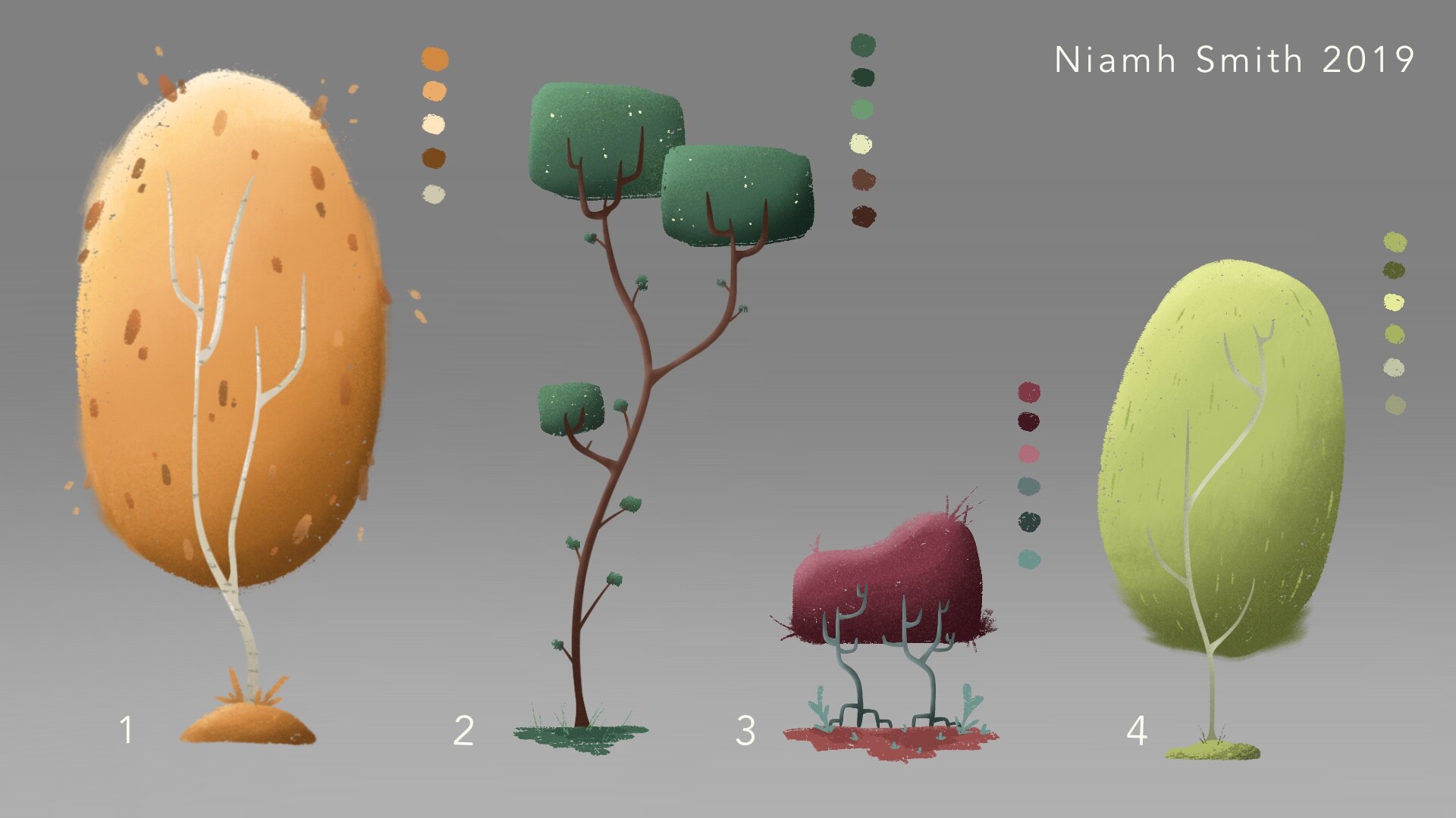ArtStation - Visual development - Trees (various)