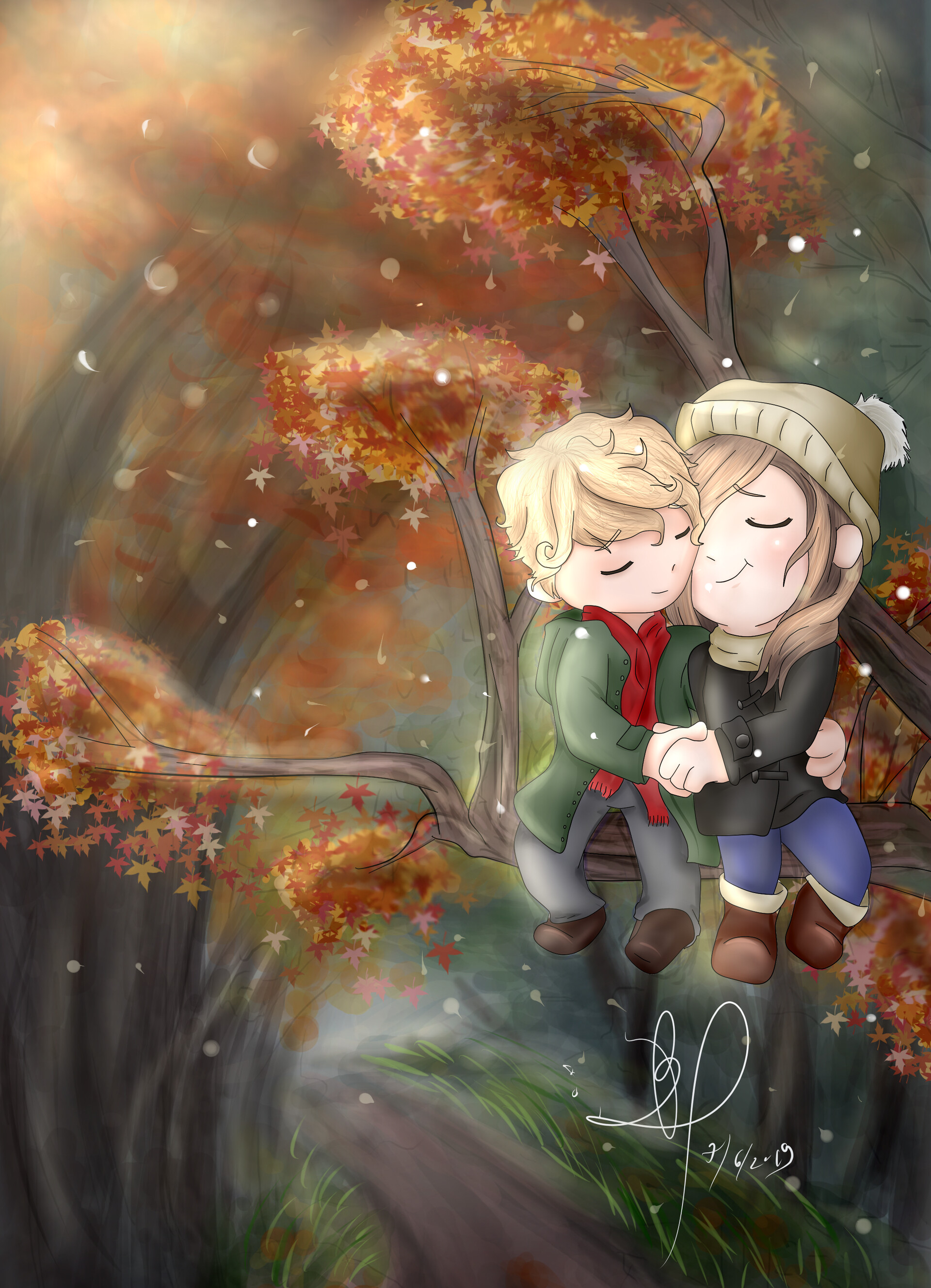 ArtStation - Couple Chibi Maple Tree