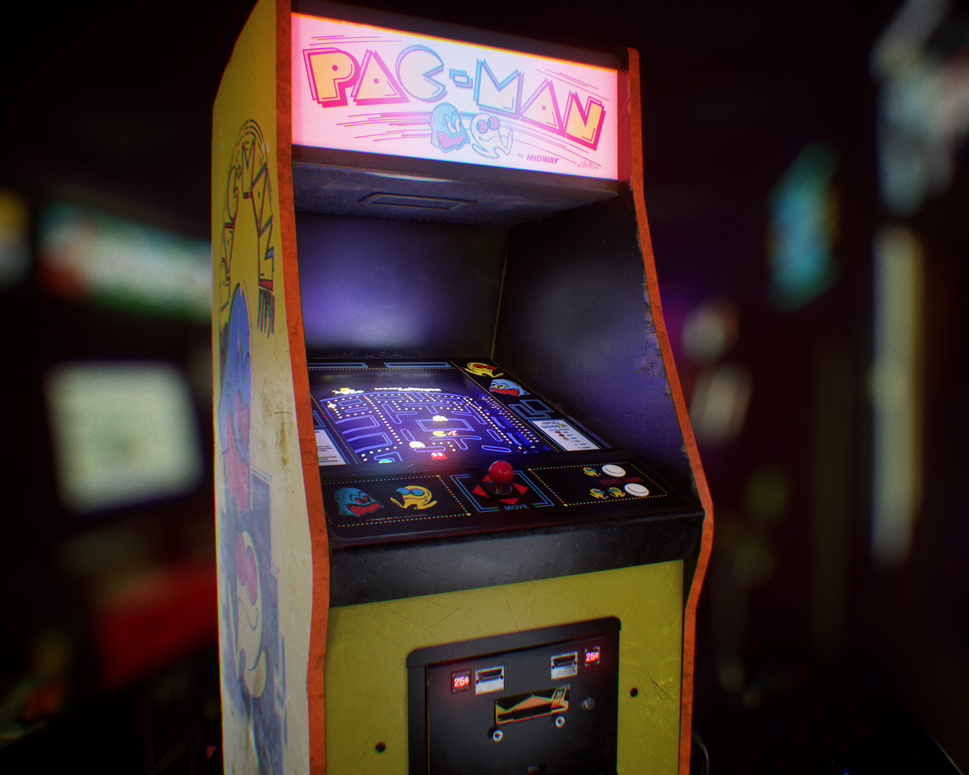 ArtStation - Vintage Pac-Man Arcade Machine