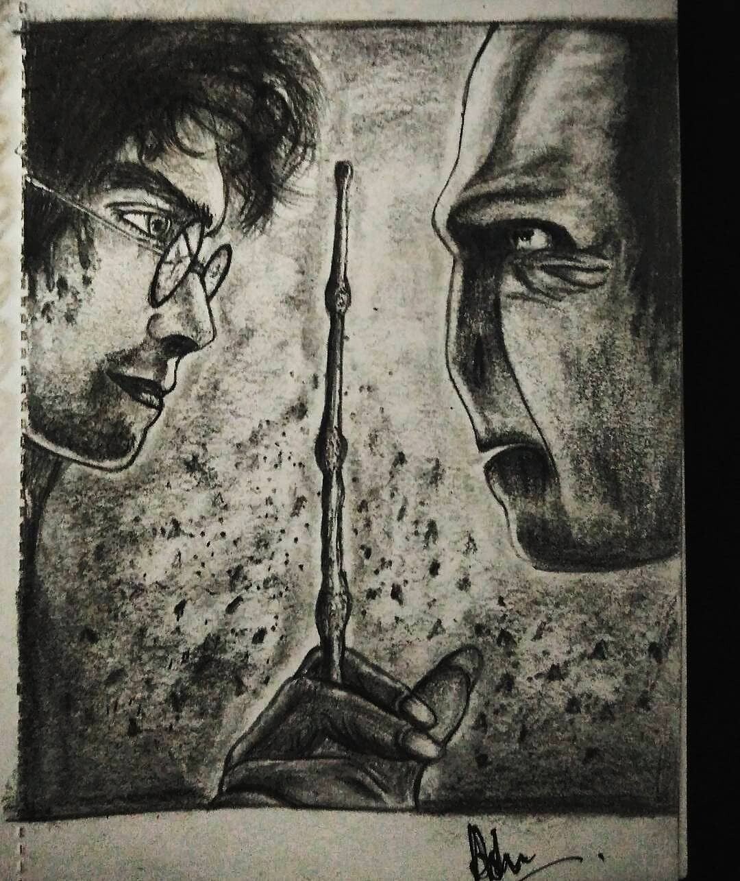 how to draw harry potter voldemort