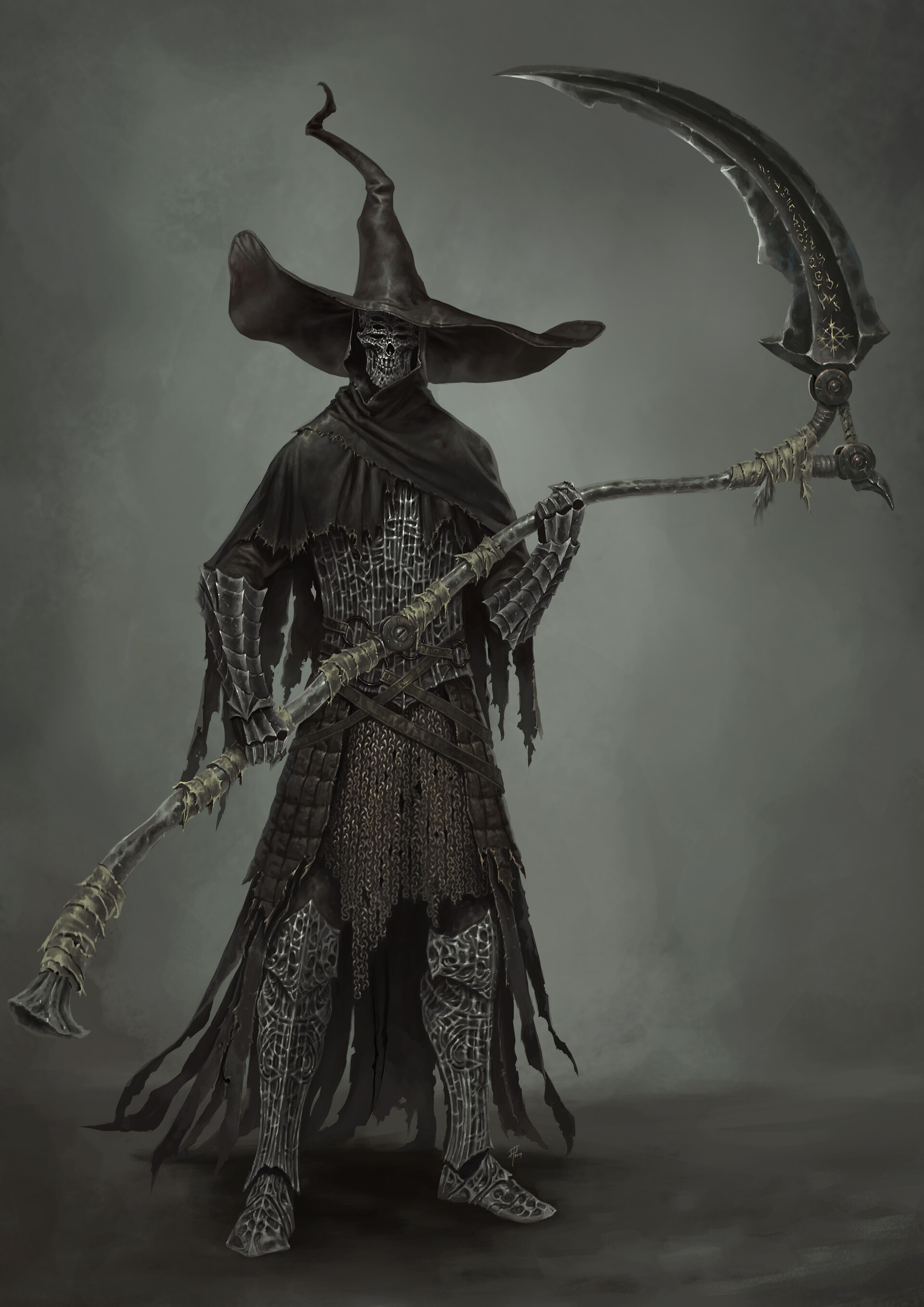 Bloodborne Hunter, Boneash attire and Burial Blade by Adrián Prado : r ...