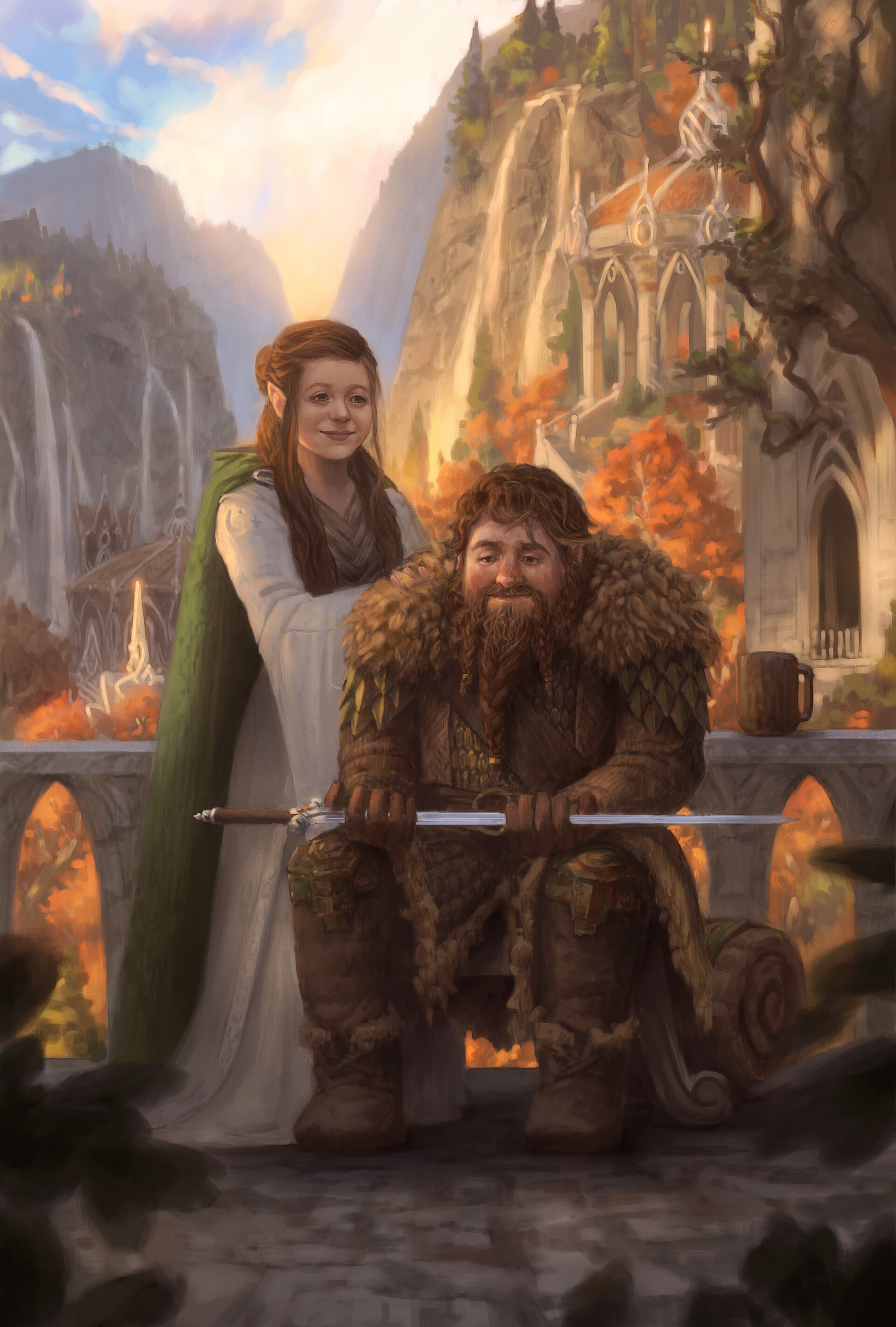 Dwarf Father with Half-Elf Daughter by Ondřej Hrdina : r/ImaginaryElves