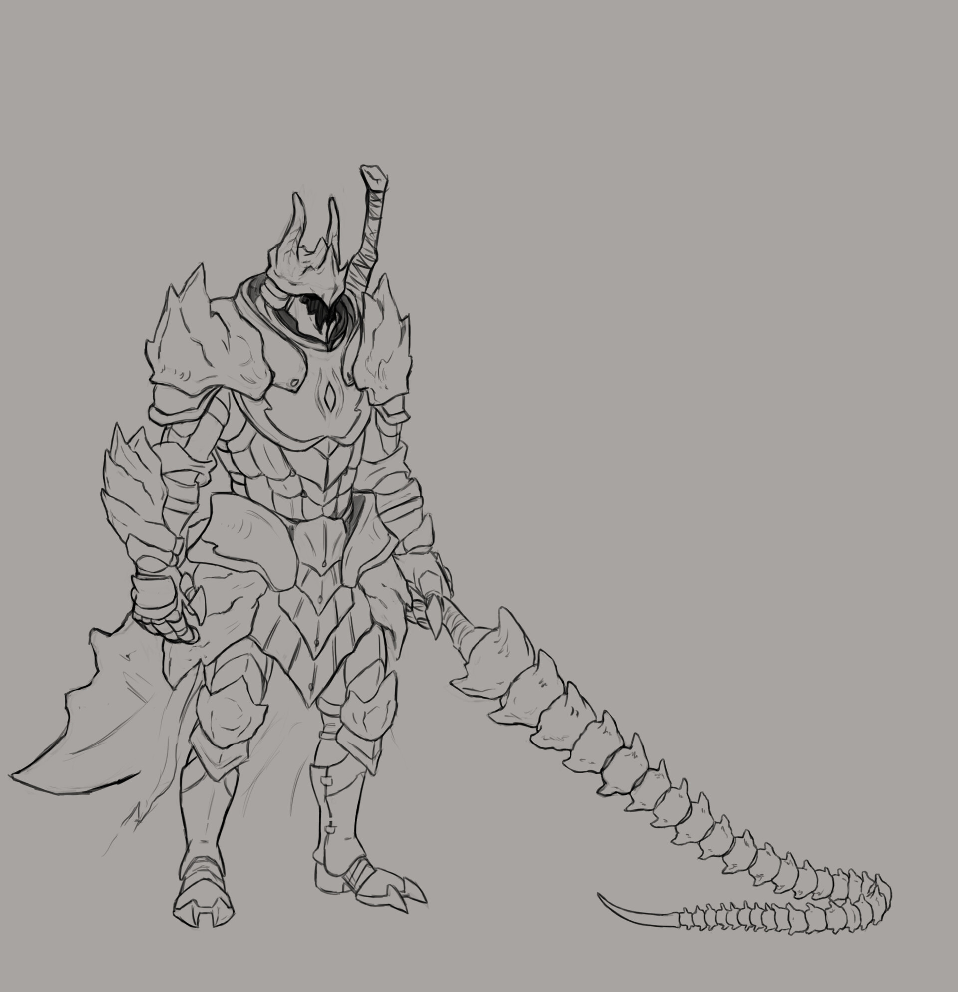 how to draw a dragon knight