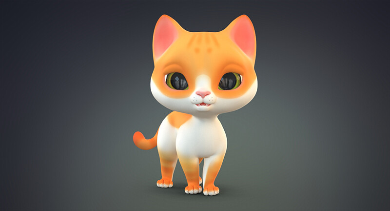 3d cat cartoon