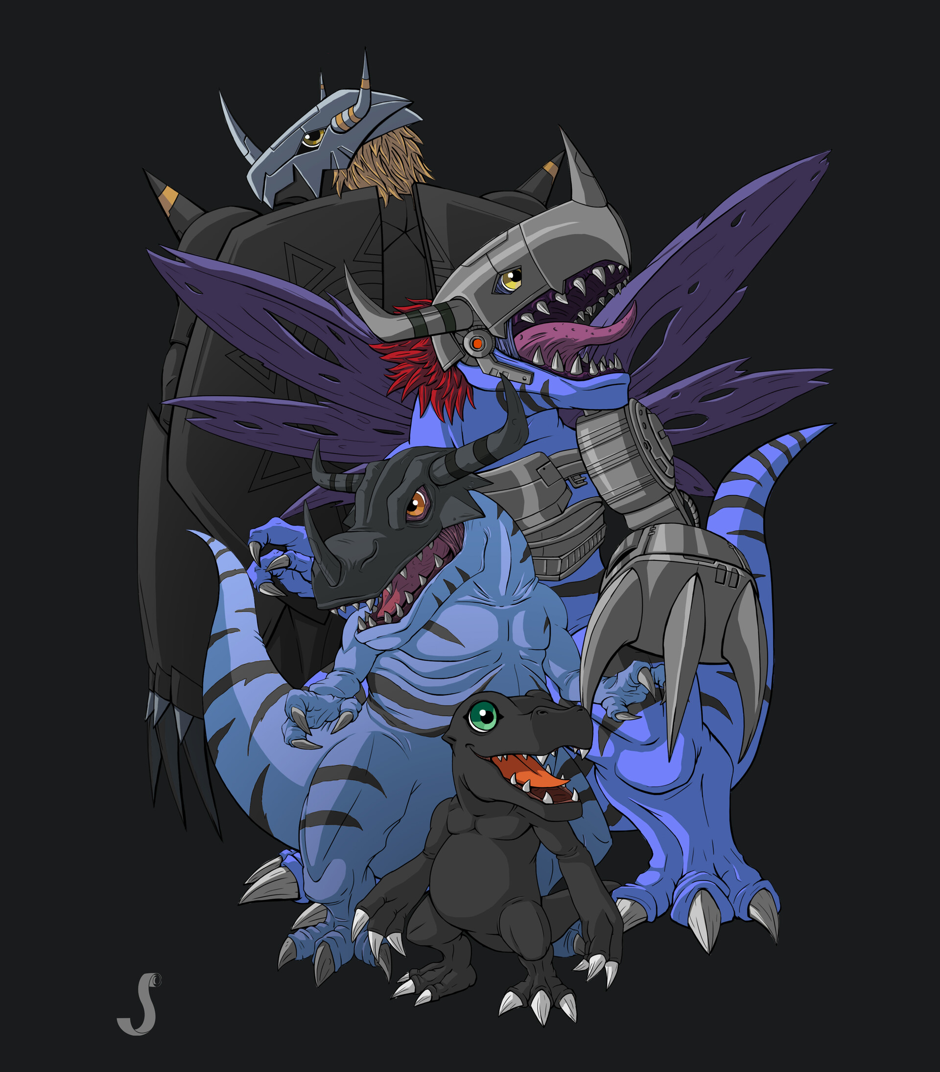 Digimon Greymon Family