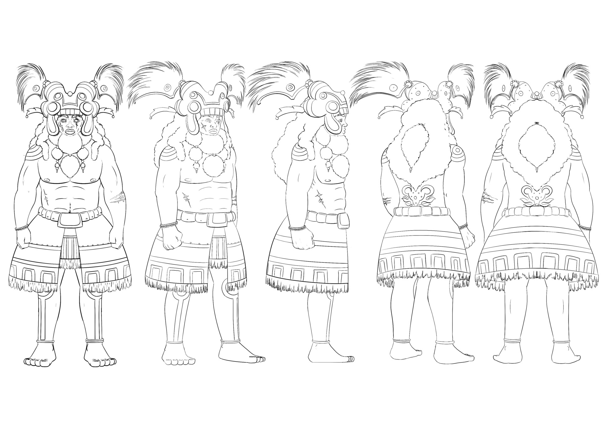 mayan clothing coloring pages