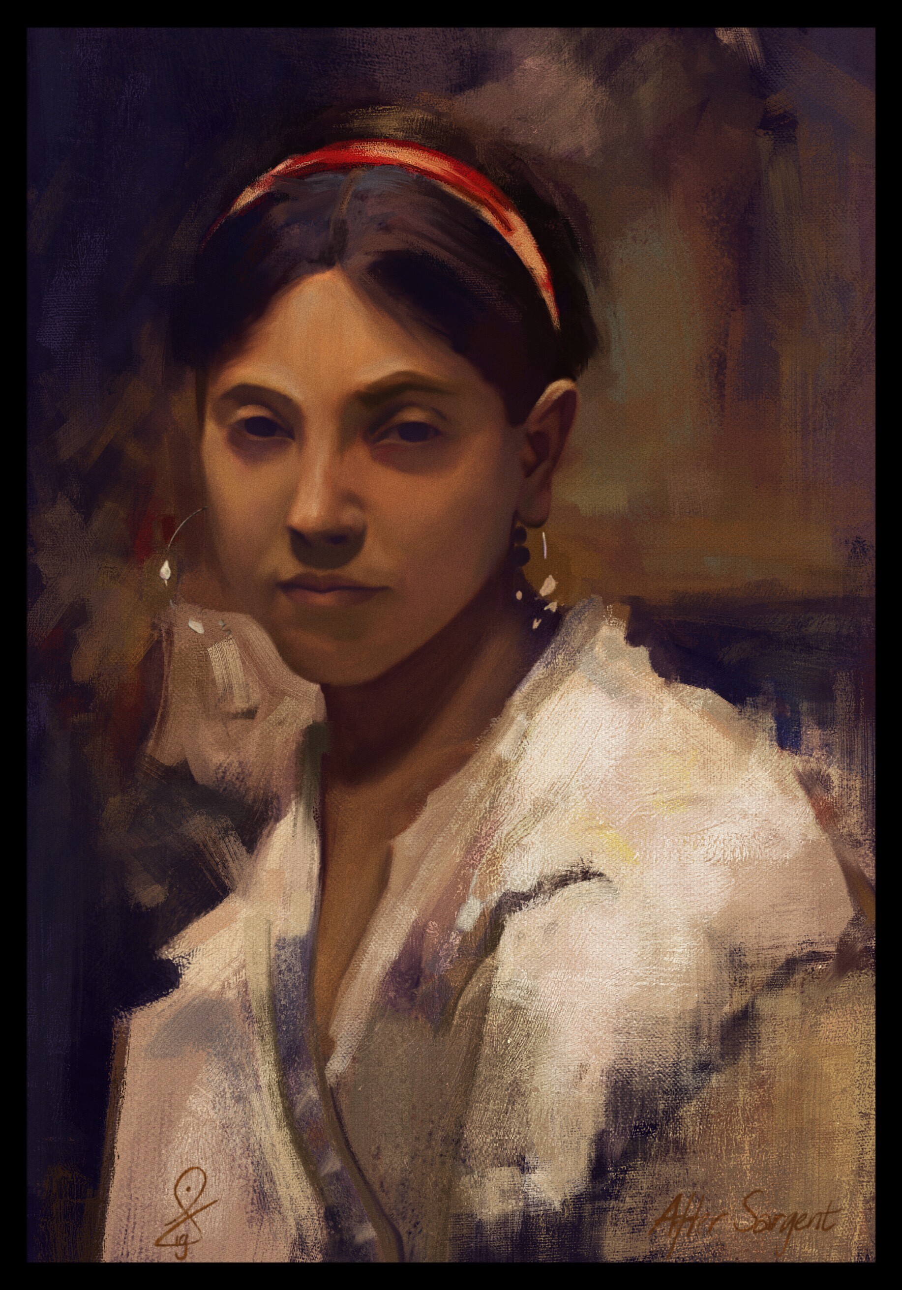 ArtStation - Master Study - John Singer Sargent - Head of a Capri Girl 1878