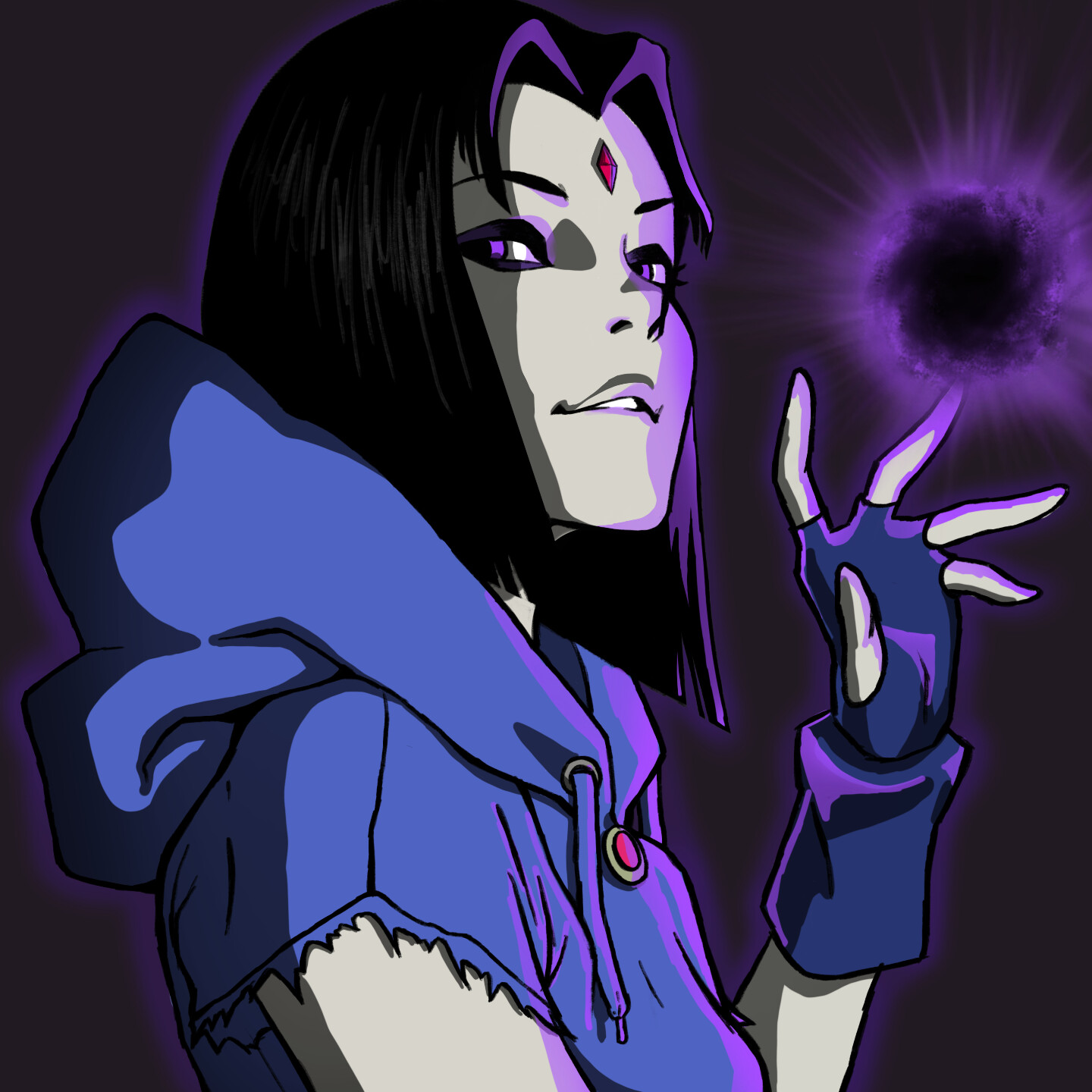 ArtStation - Teen Titans (Raven) flat colored lighting