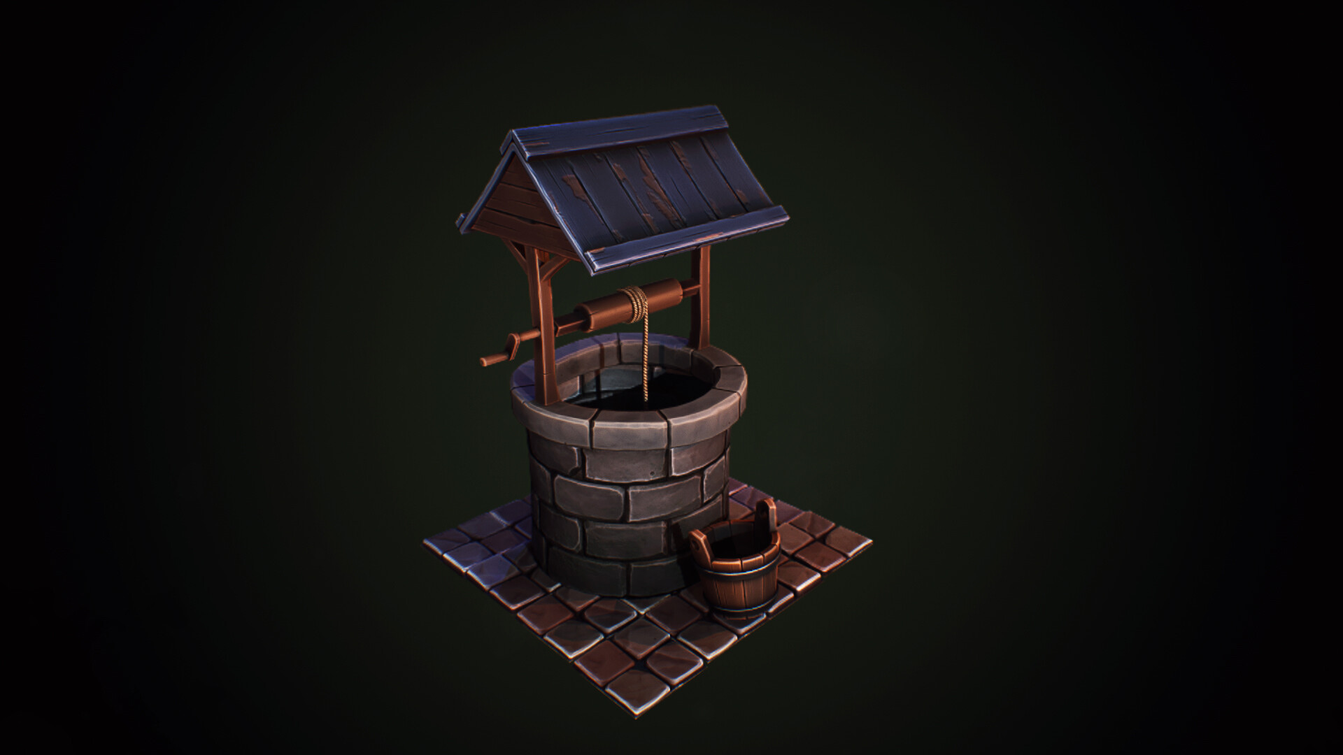 ArtStation - Hand painted Well