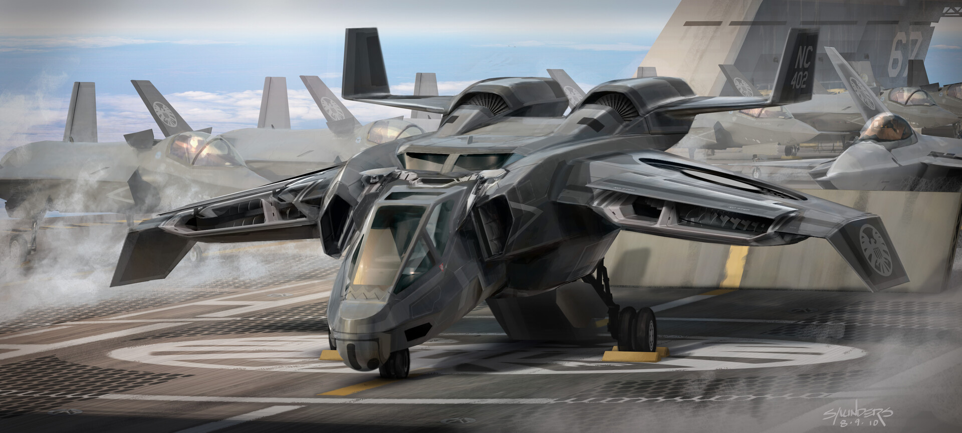 ArtStation - Avengers (2010) - Early Quinjet concept