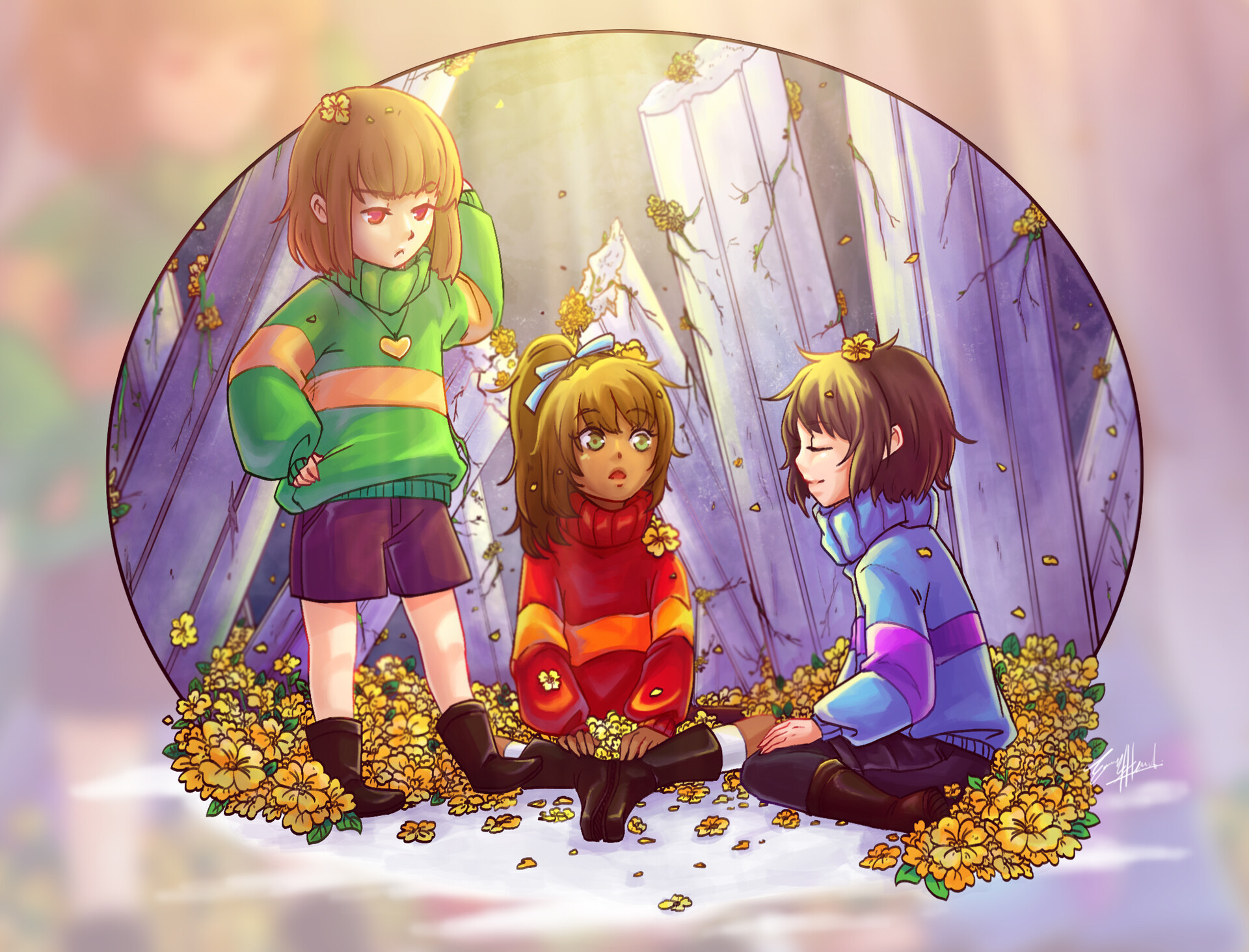 ArtStation - [COMMISSION] UNDERTALE: 3 OF US