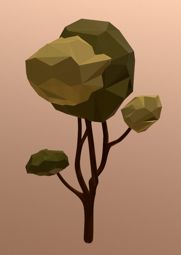 ArtStation - Low Poly Elm Tree
